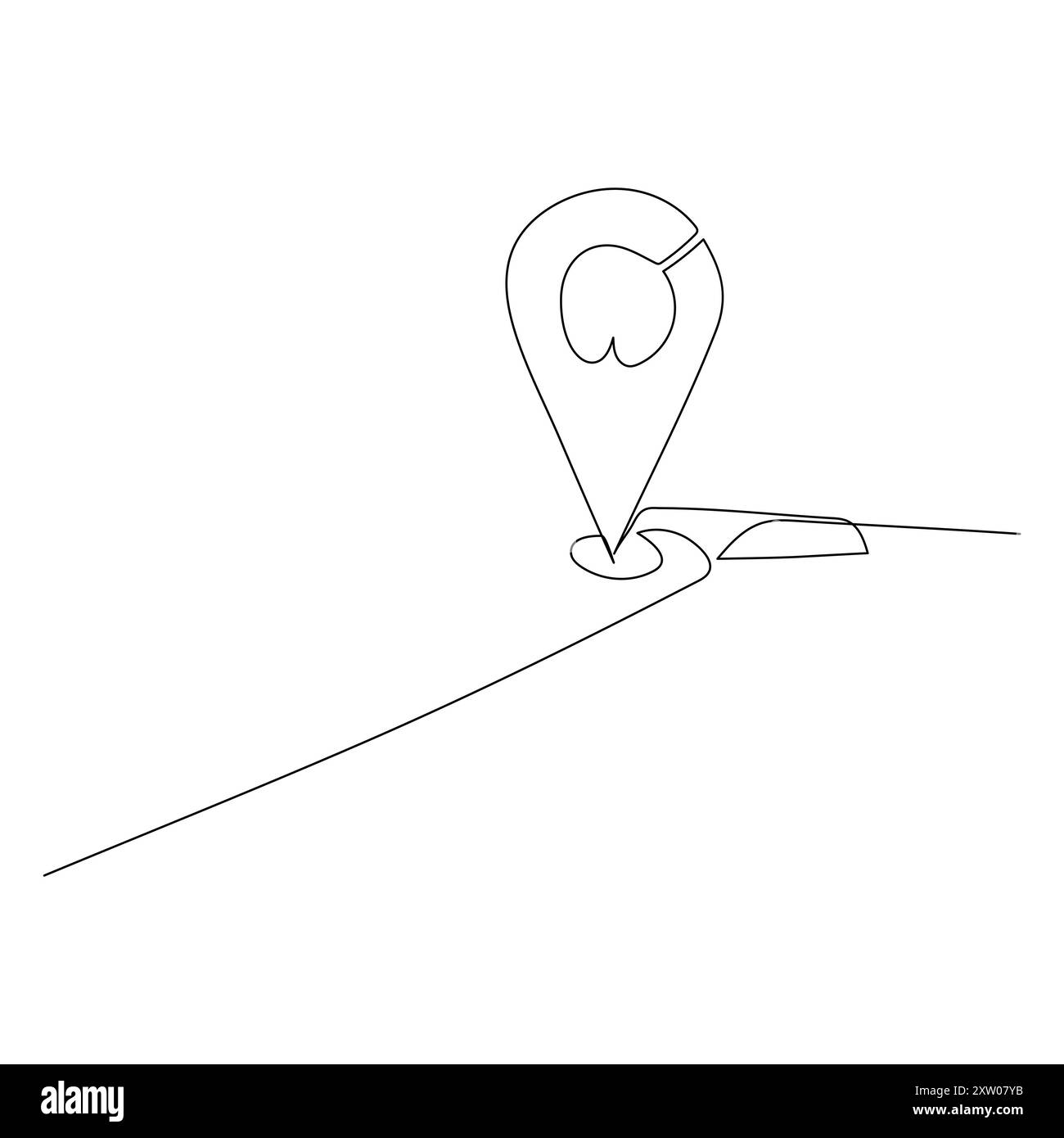 Traffico continuo su una linea mappa di una linea posizione disegno ...