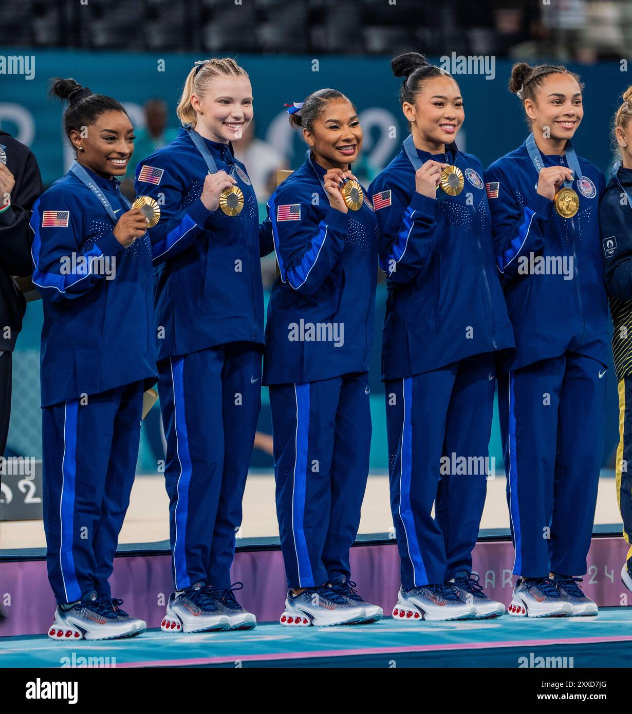 Vincitore della medaglia d'oro USA Women's Gymnatics Team All-Around L ...