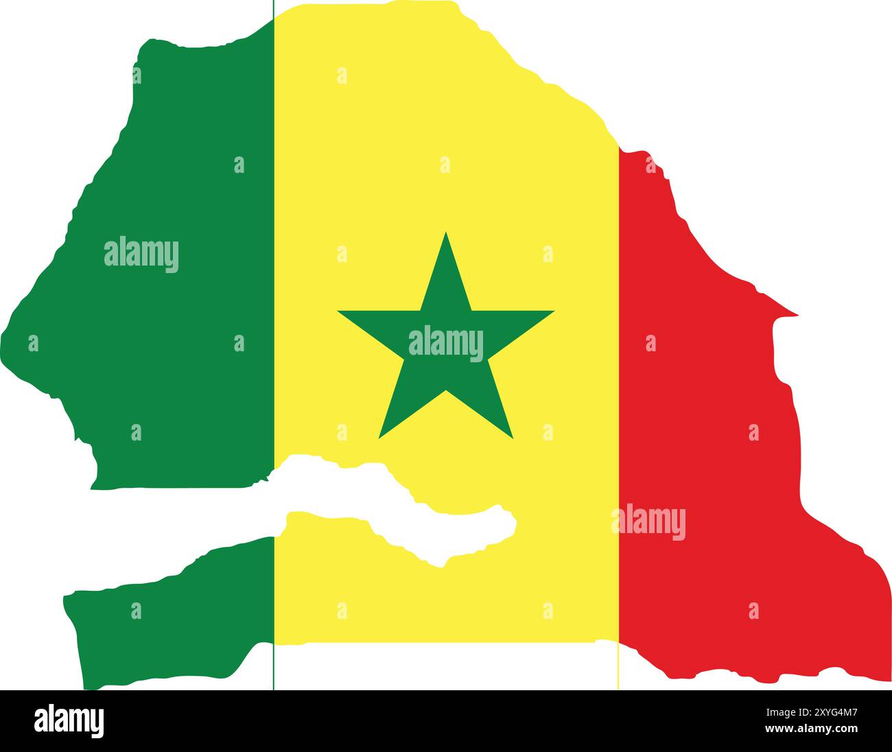 Senegal Flag in Mappa, Senegal Map con bandiera, Country Map, Senegal ...