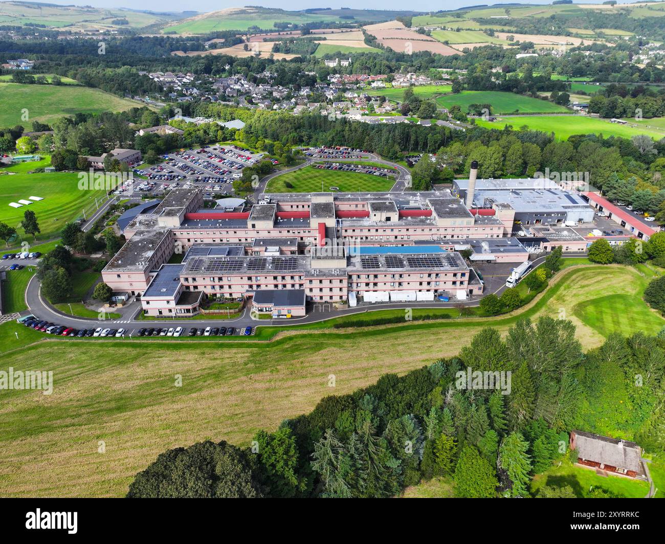 La vista aerea confina con l'ospedale generale melrose immagini e ...