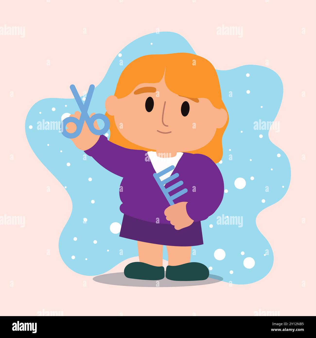 Stilista con le forbici in mano Immagini Vettoriali Stock - Alamy