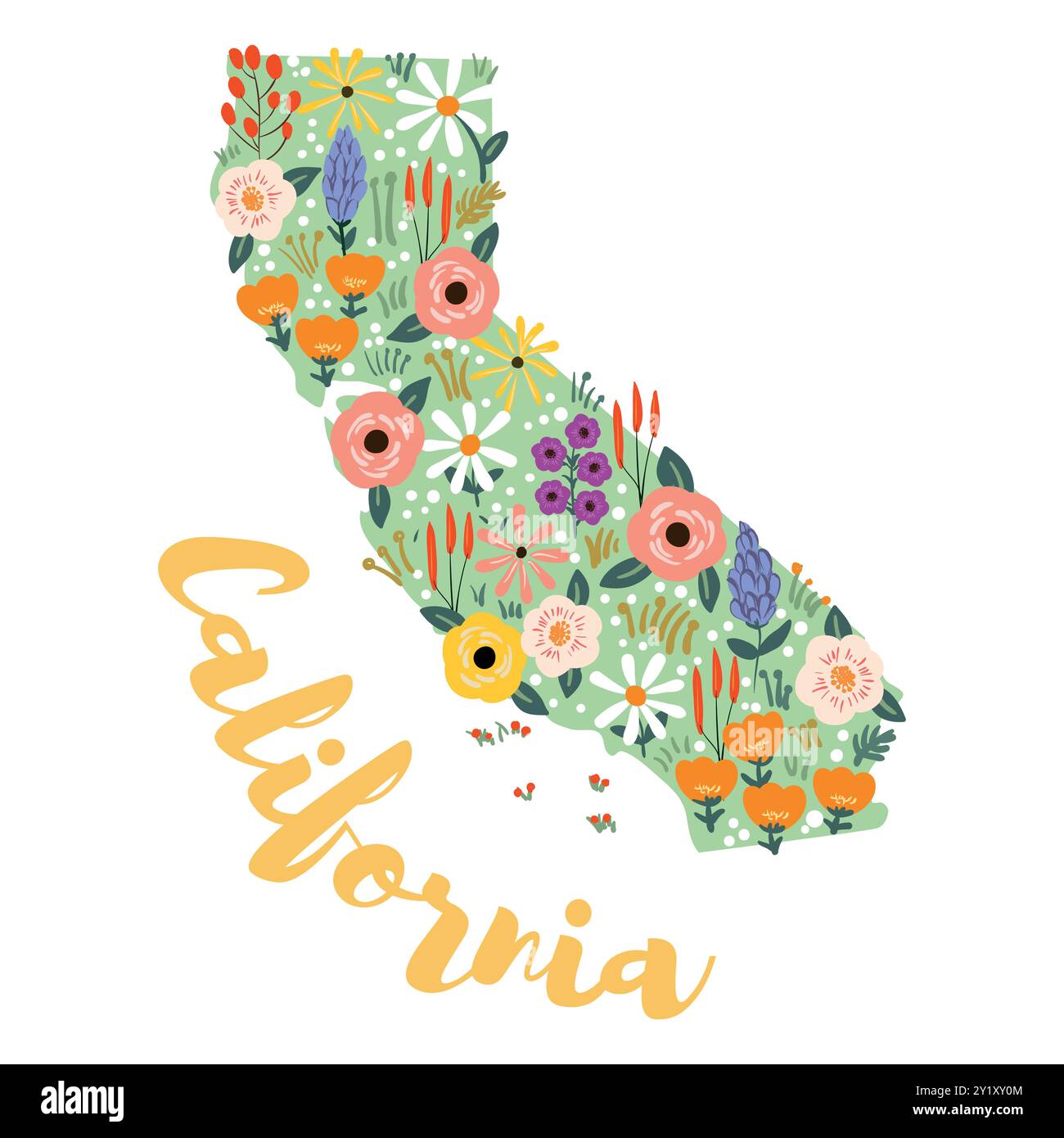 Tipografia della mappa della california immagini e fotografie stock ad ...