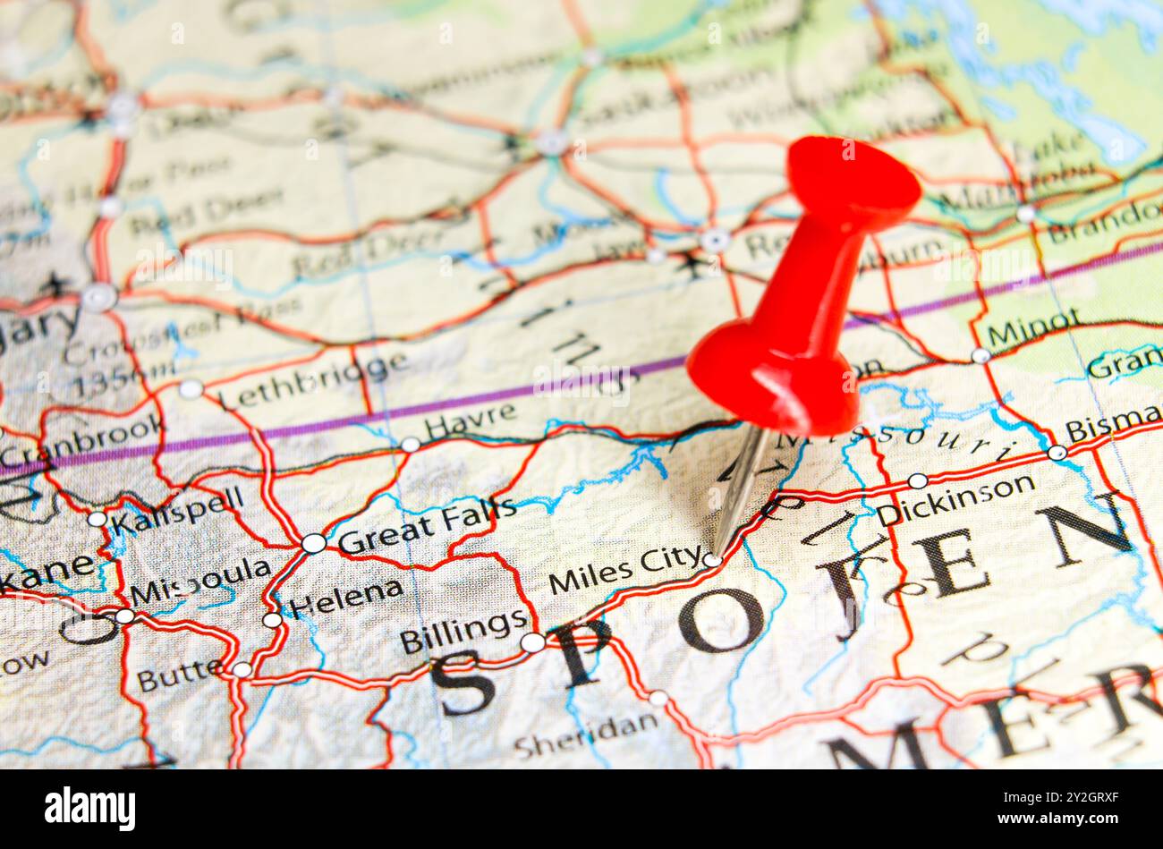 Mappa di miles city montana immagini e fotografie stock ad alta ...