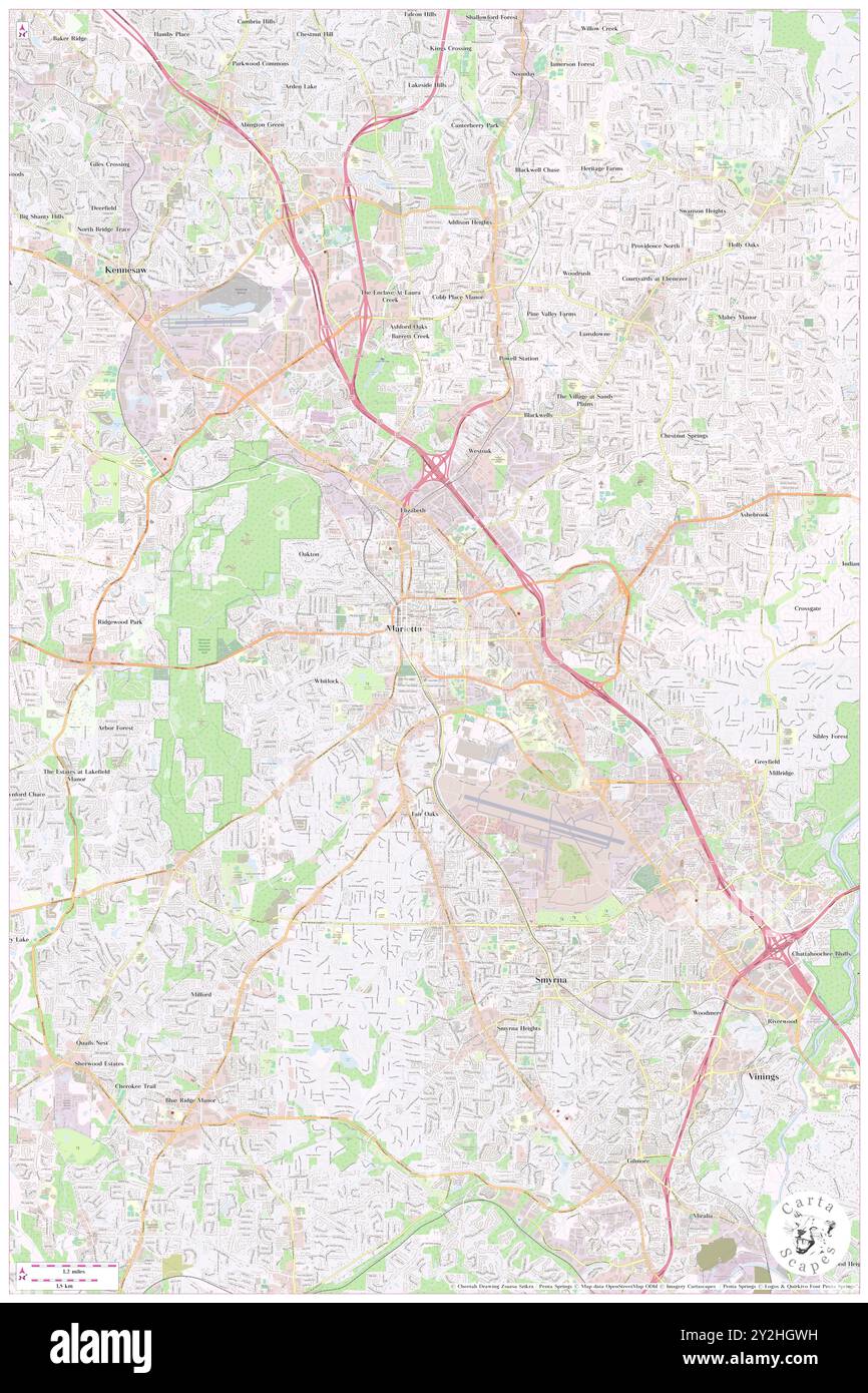 Mappa di marietta georgia Immagini senza sfondo e Foto Stock ritagliate ...