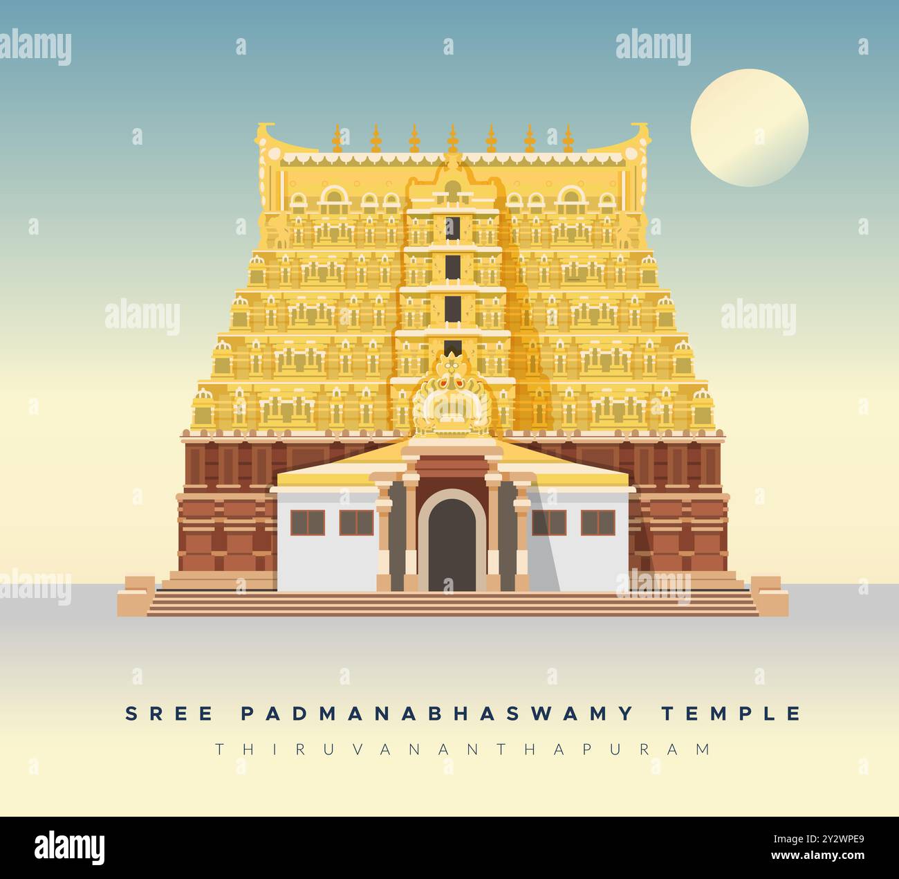 Antico tempio trivandrum Immagini Vettoriali Stock - Alamy