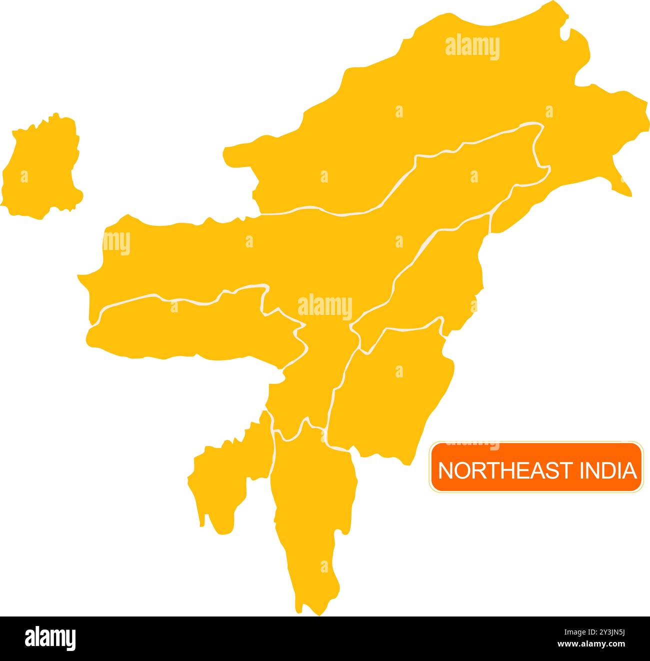 Mappa degli stati dell'india Immagini Vettoriali Stock - Alamy