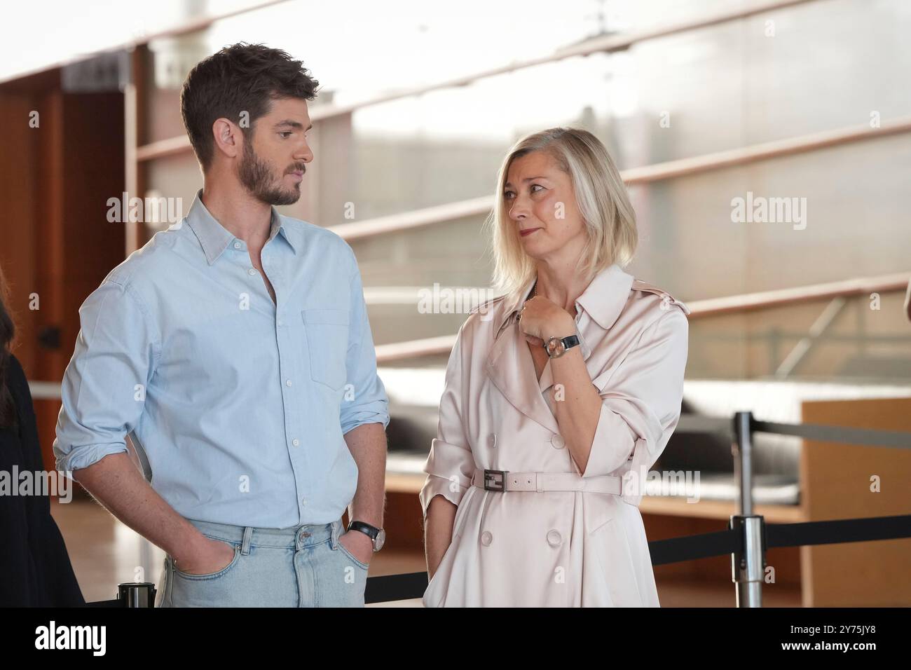 Producer Anna Marsh and actor Andrew Garfield pose during the photocall ...