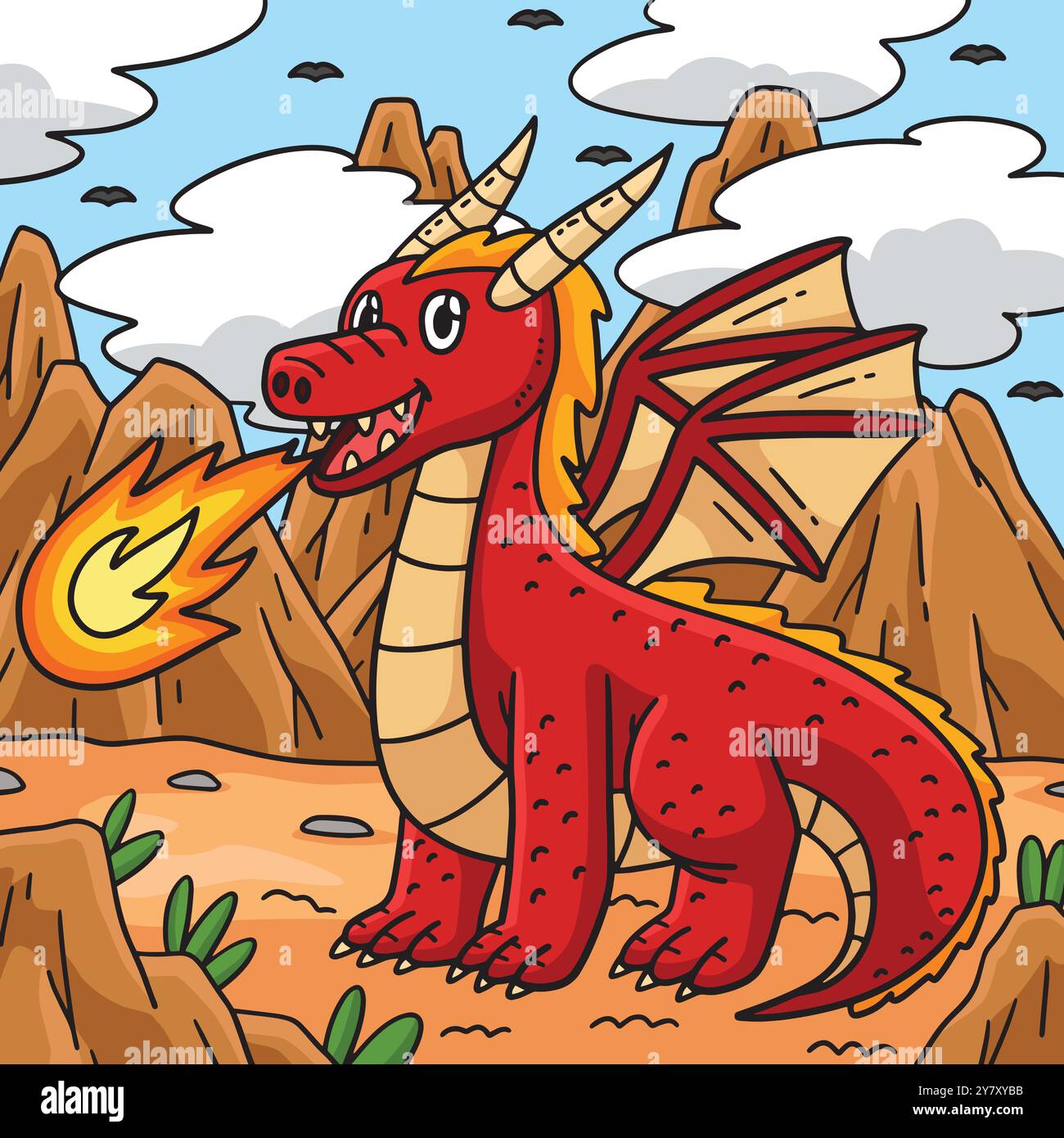 Drago sputa fuoco Immagini Vettoriali Stock - Alamy