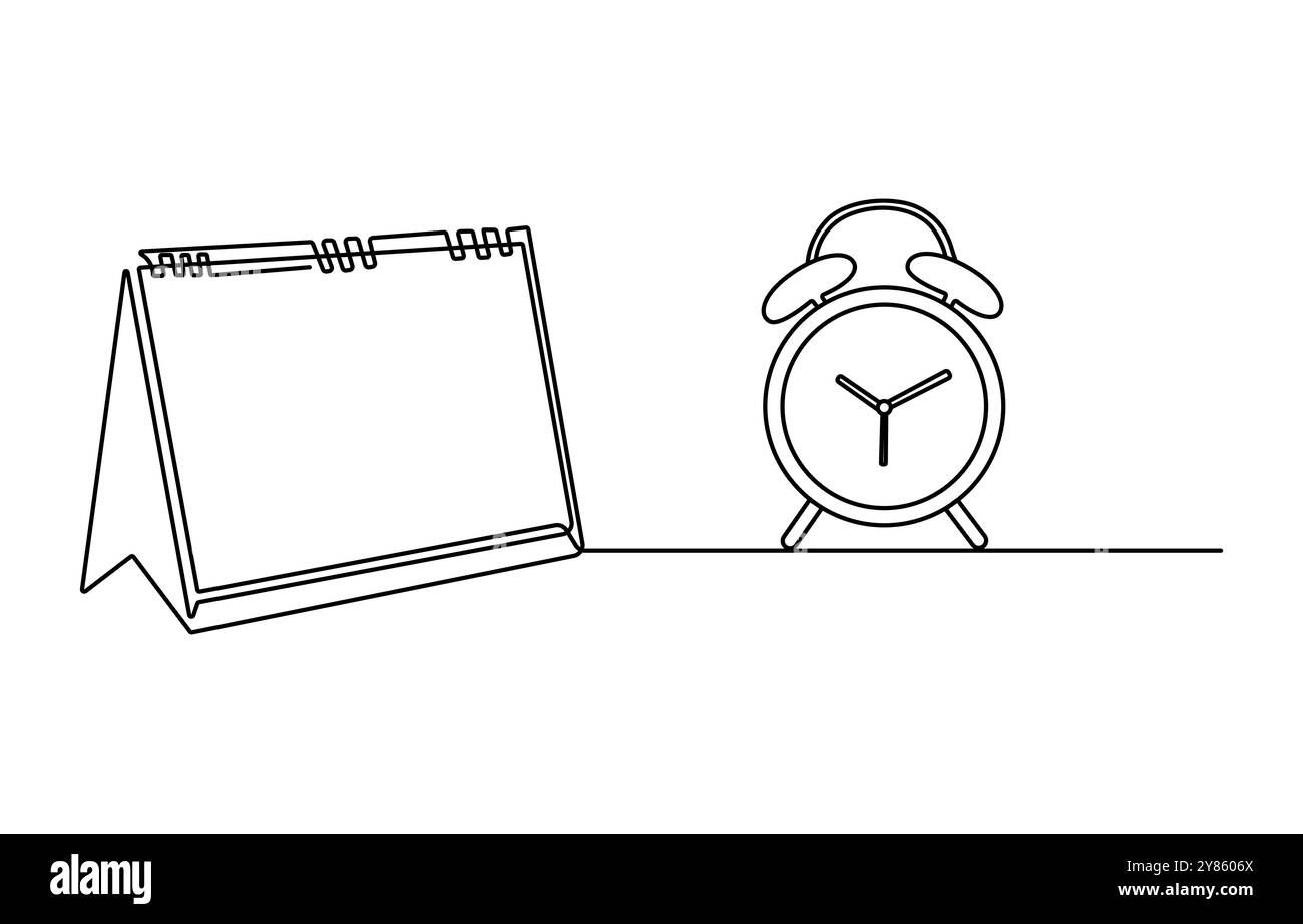 Tabella grafica a linea singola calendario disegno continuo ...