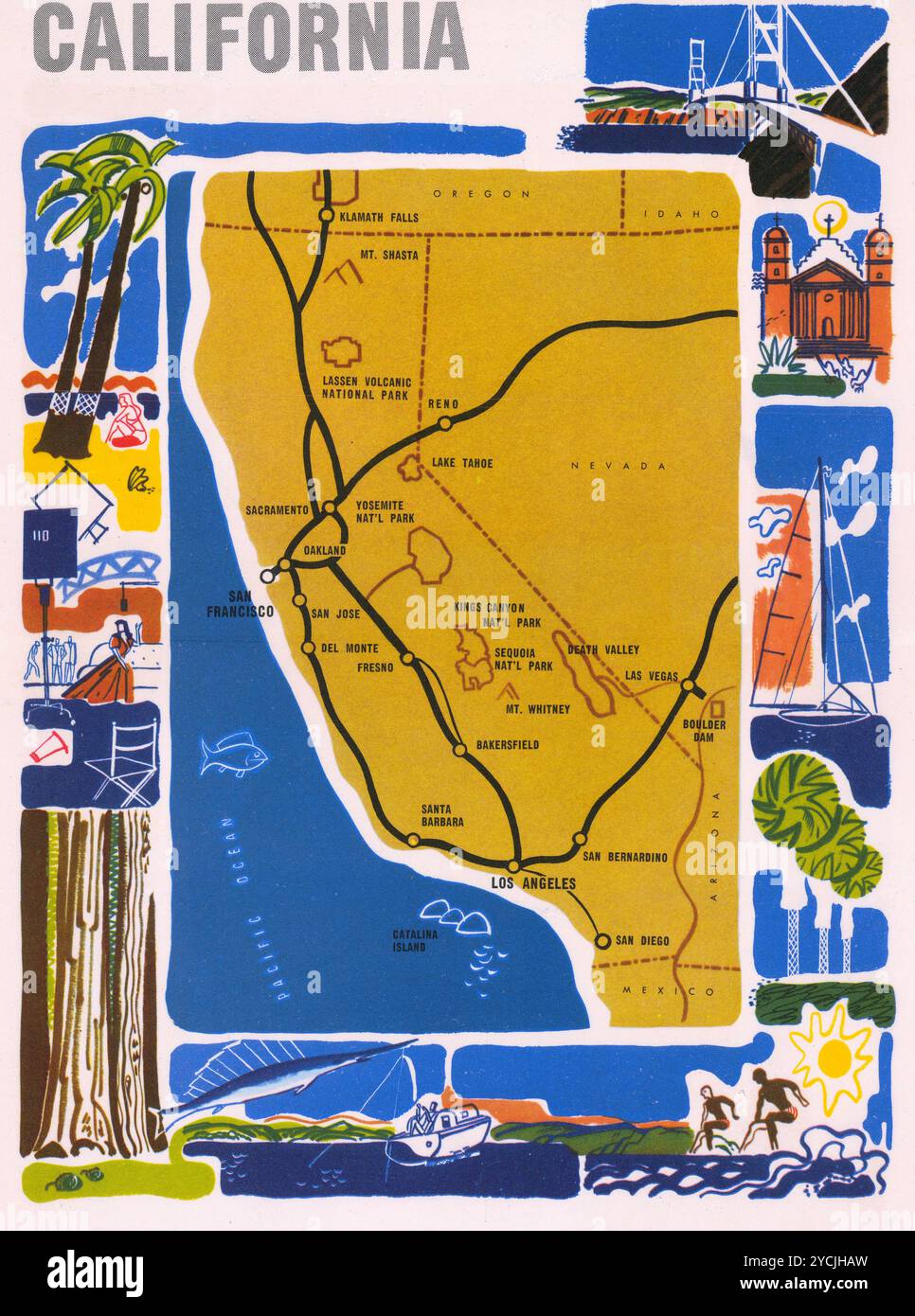 Mappa della california immagini e fotografie stock ad alta risoluzione ...