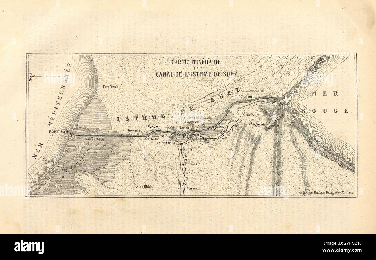 Cartina del canale di Suez. Archive Illustration from the Suez Maritime Canal Illustrated ...