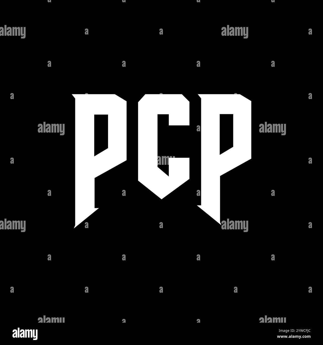 Logo PCP Letter per l'azienda tecnologica. Combinazione di colori ...
