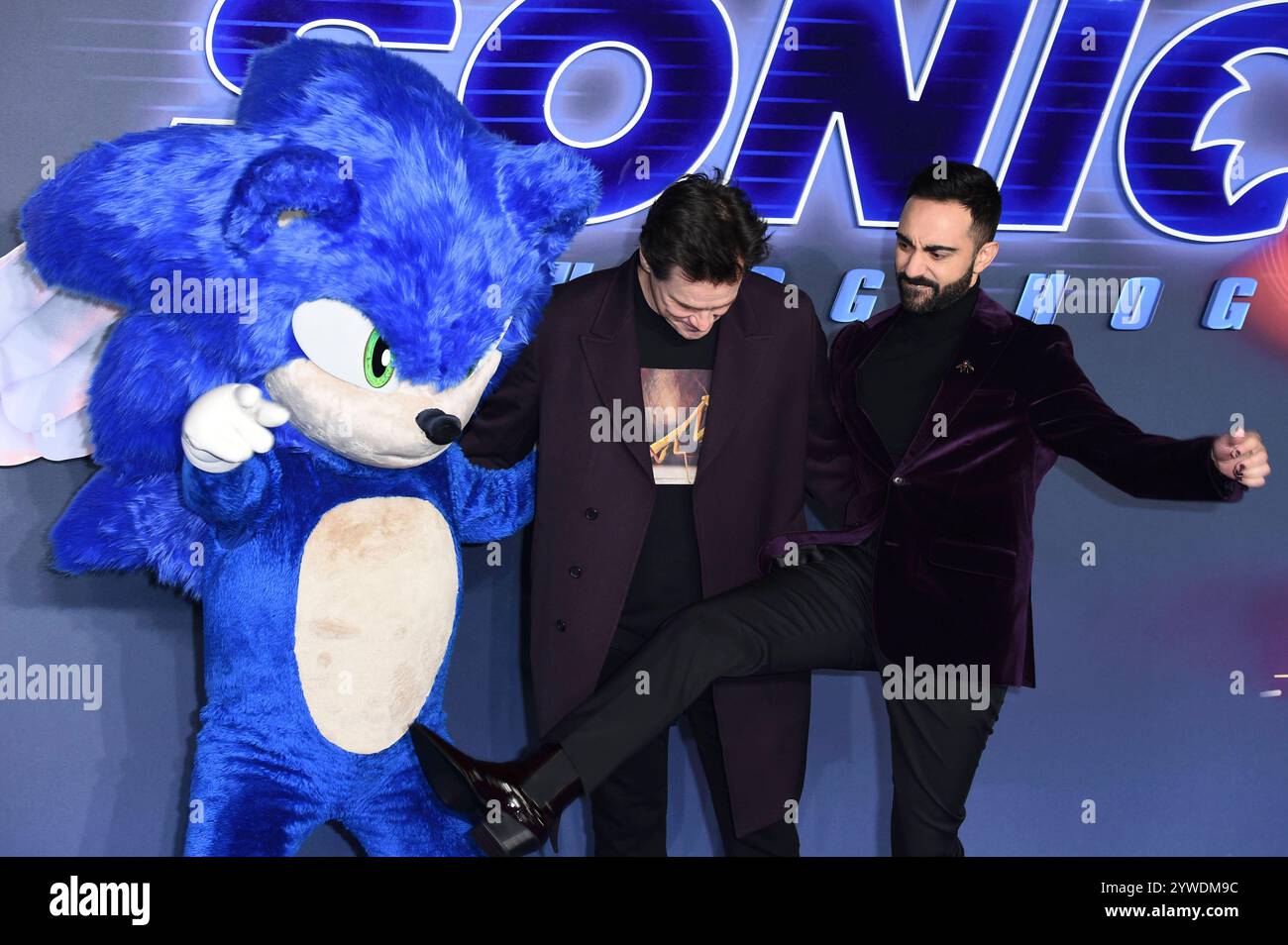 Jim Carrey e Lee Majdoub bei der Premiere des Kinofilms Sonic the ...