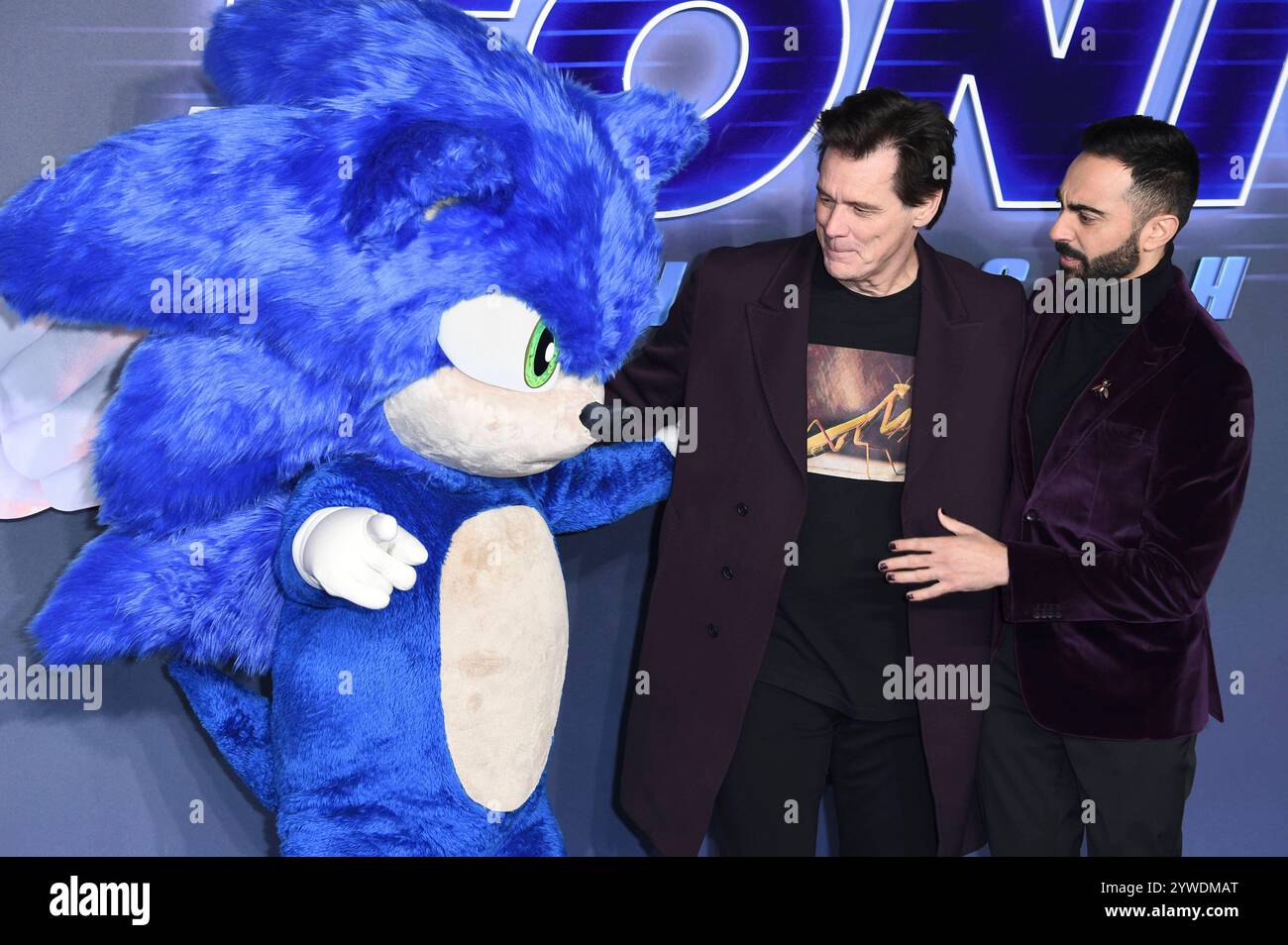 Jim Carrey e Lee Majdoub bei der Premiere des Kinofilms Sonic the ...