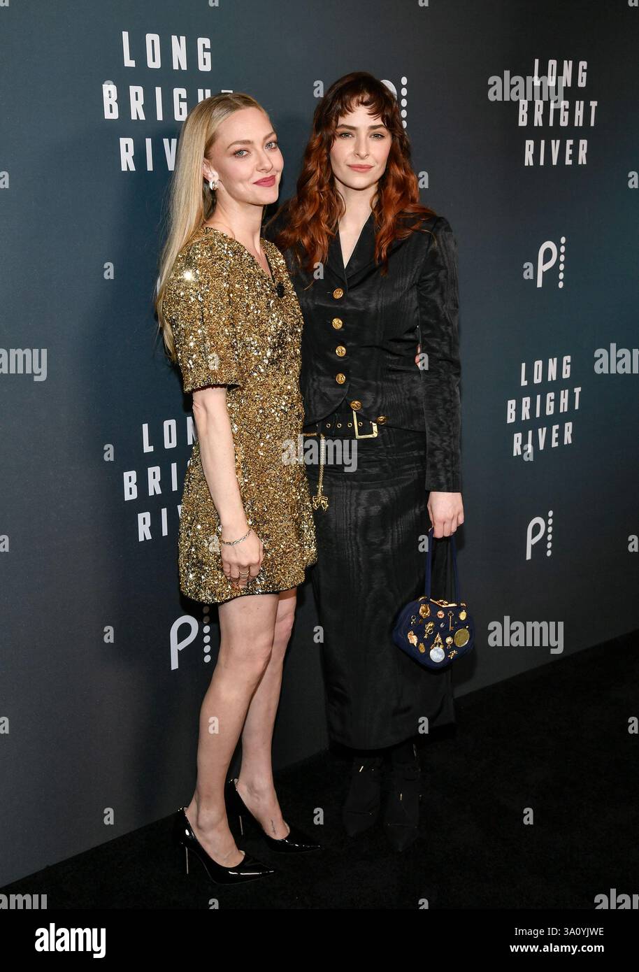 Amanda Seyfried, left, and Ashleigh Cummings attend the premiere of ...