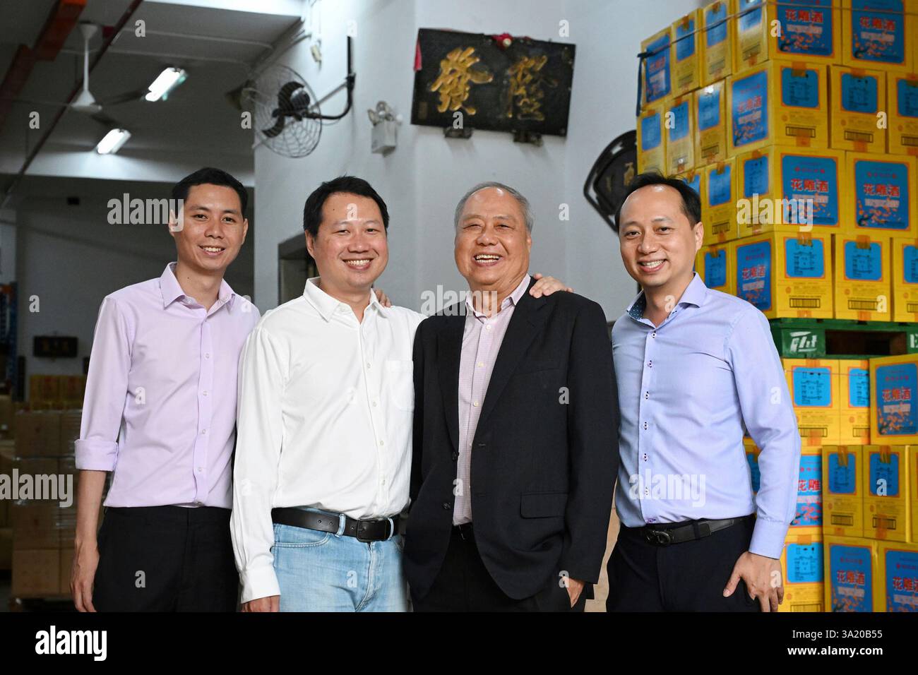 Ang Leong Huat chairman Ang Kah Joo with his sons, (from left) chief ...