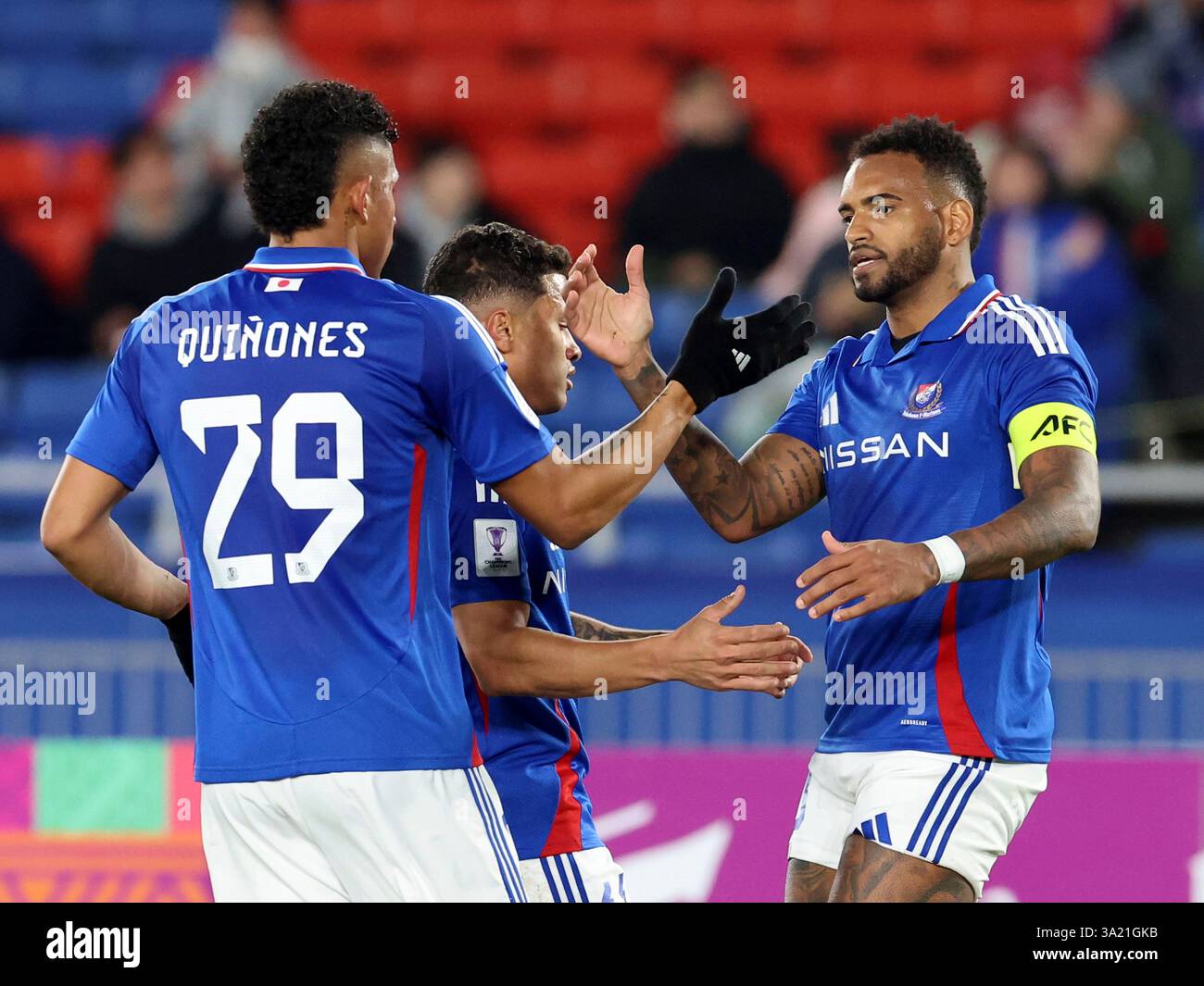 Anderson Lopes of Yokohama F. Marinos reacts after scoring in the first half of ACL Champions ...