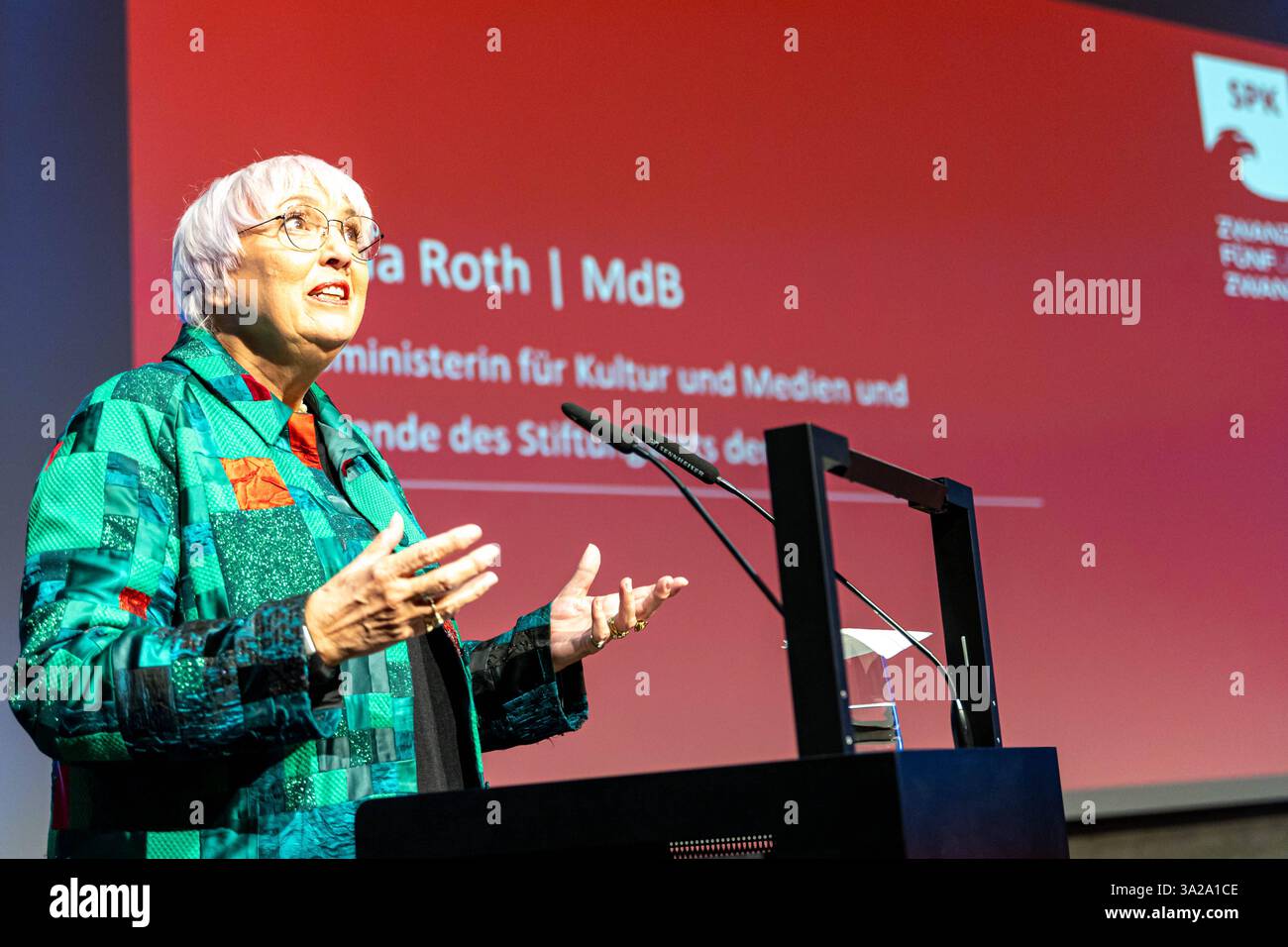 Claudia Roth Jahresempfang SPK 2025, AM 12.03.2025 a Berlino, Stiftung ...