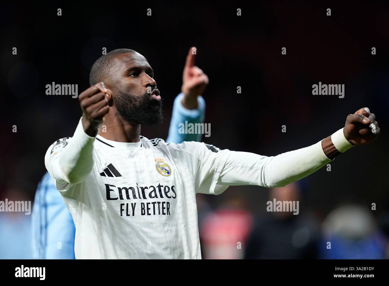 Antonio Rudiger of Real Madrid celebrates the victory in the penalty ...