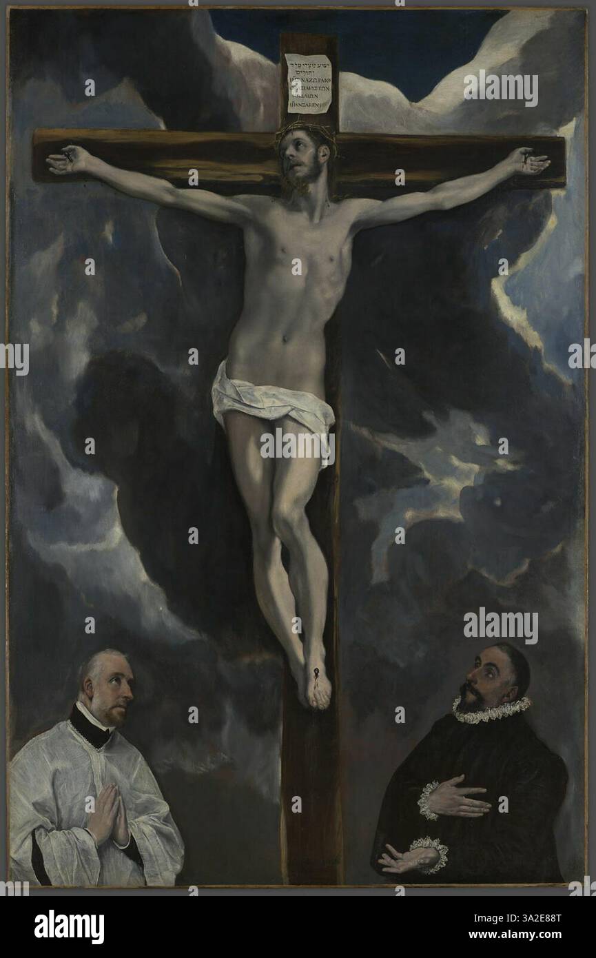 *Le Christ en croix adoré par deux donateurs* mostra Cristo sulla croce adorato da due donatori ...