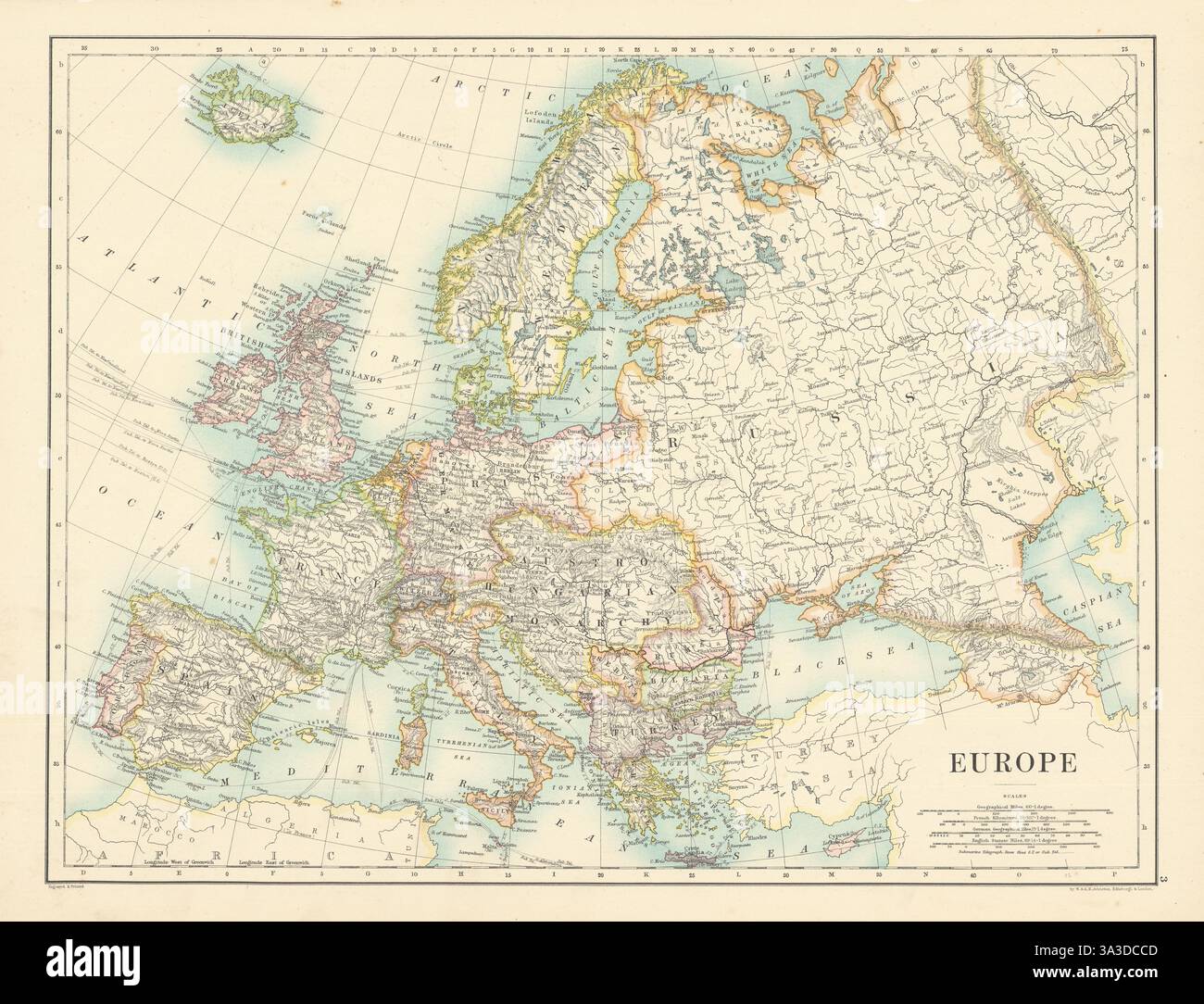 Political map of europe vintage immagini e fotografie stock ad alta ...