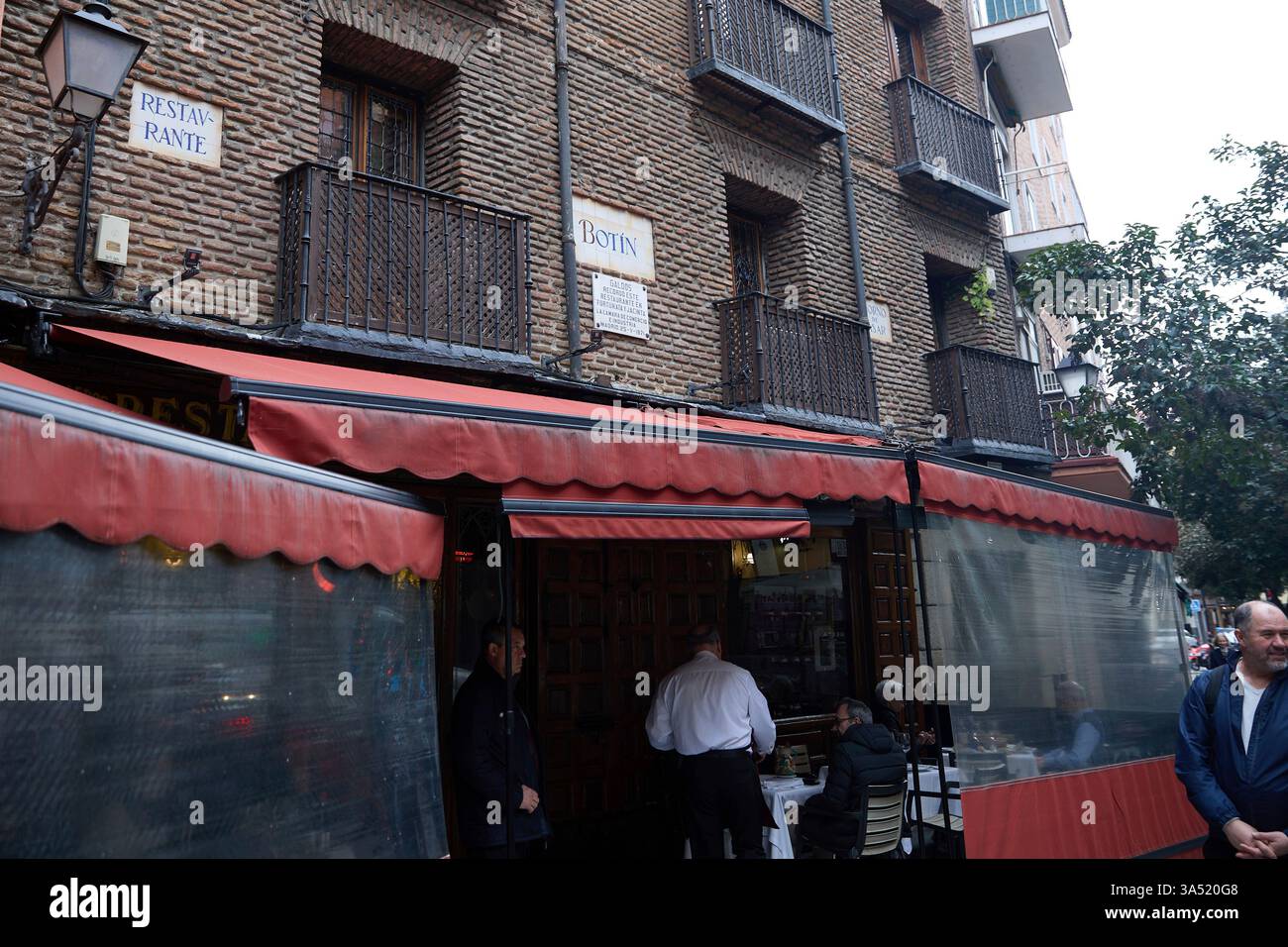 Façade of the Botin restaurant on March 20, 2025, in Madrid, Spain. The ...