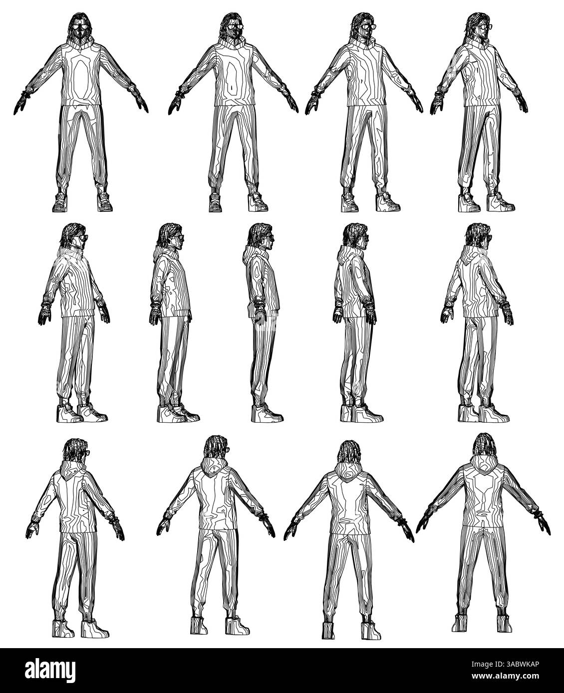 Disegni di persone di profilo Foto e Immagini Stock in Bianco e Nero ...