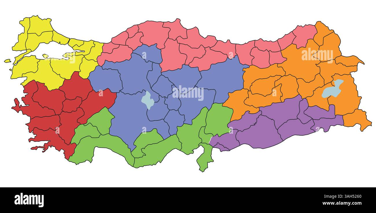 Turchia mappa confini Immagini Vettoriali Stock - Alamy