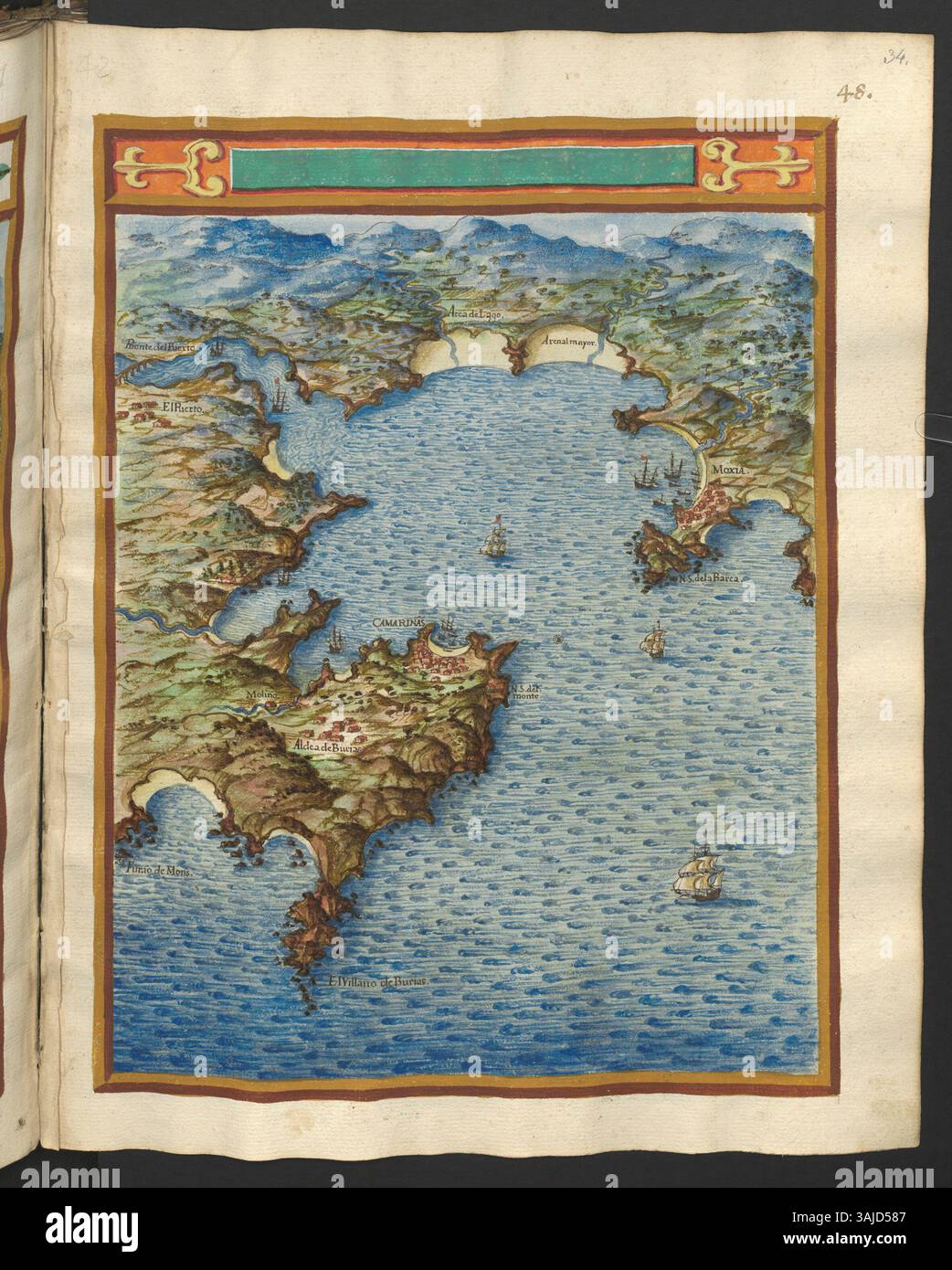 La mappa manoscritta del 1634 di Pedro Teixeira raffigura lo Ría de ...
