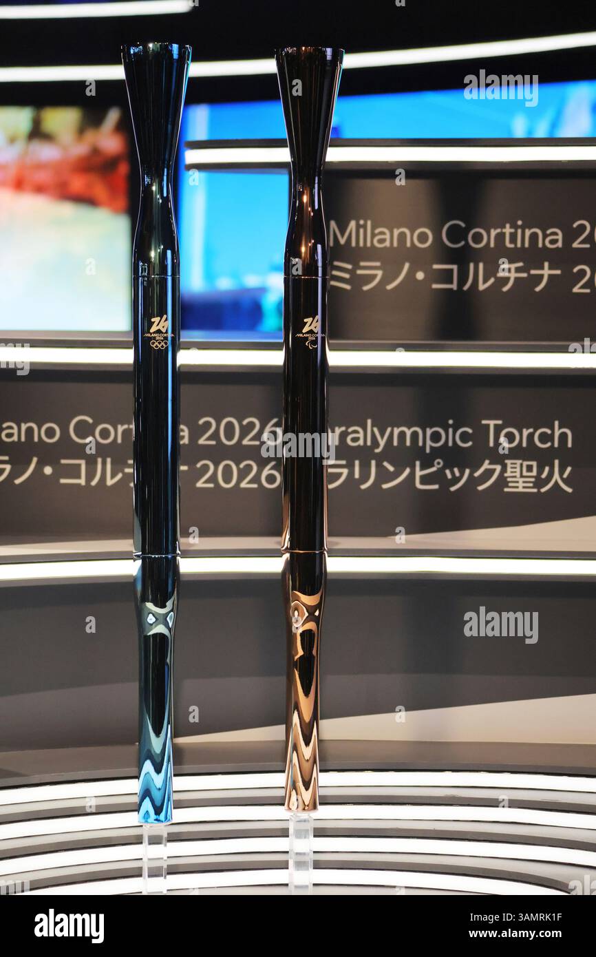The torches that will be used for the torch relay of the 2026 Milan ...