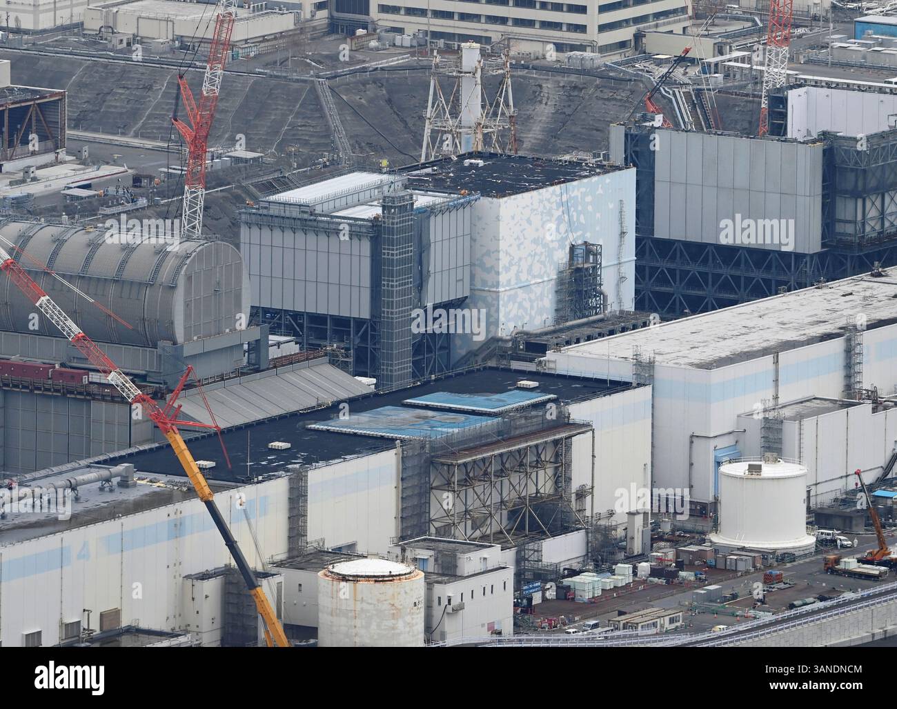 An aerial photo shows Fukushima Daiichi Nuclear Power Plant unit 2 in ...