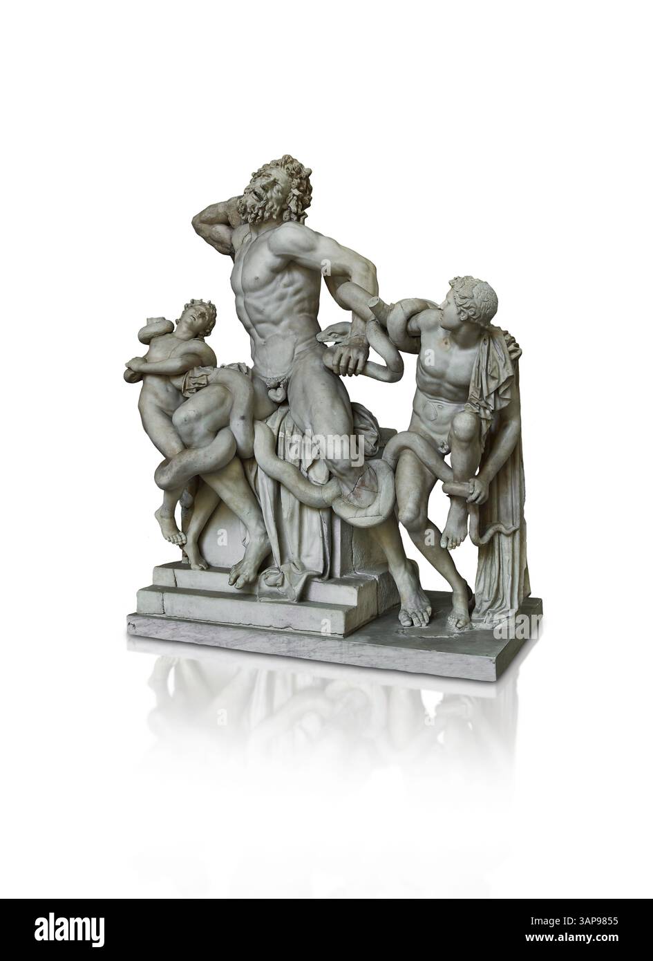 Antica statua greca o statua romana conosciuta come Laocoön e i suoi ...