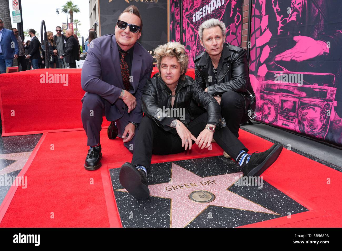 Tre Cool, from left, Billie Joe Armstrong, and Mike Dirnt of Green Day ...