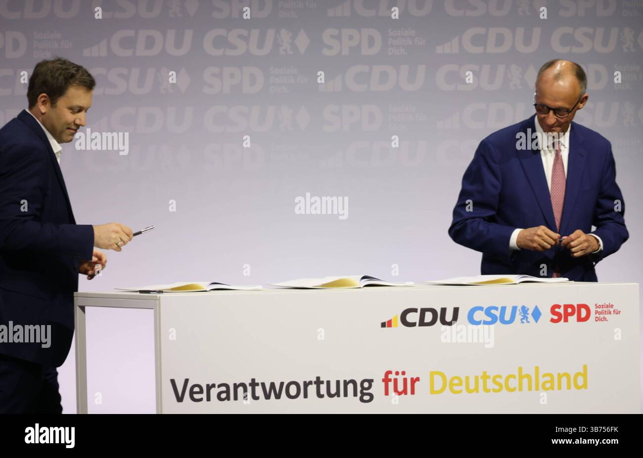 CDU SPD Koalitionsvertrag 05.05.2025, Germania, Berlino, EUREF Campus ...