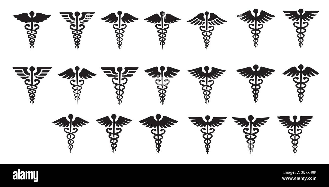 Collezione di Caduceus Medical Symbols Variations, Medical Caduceus ...