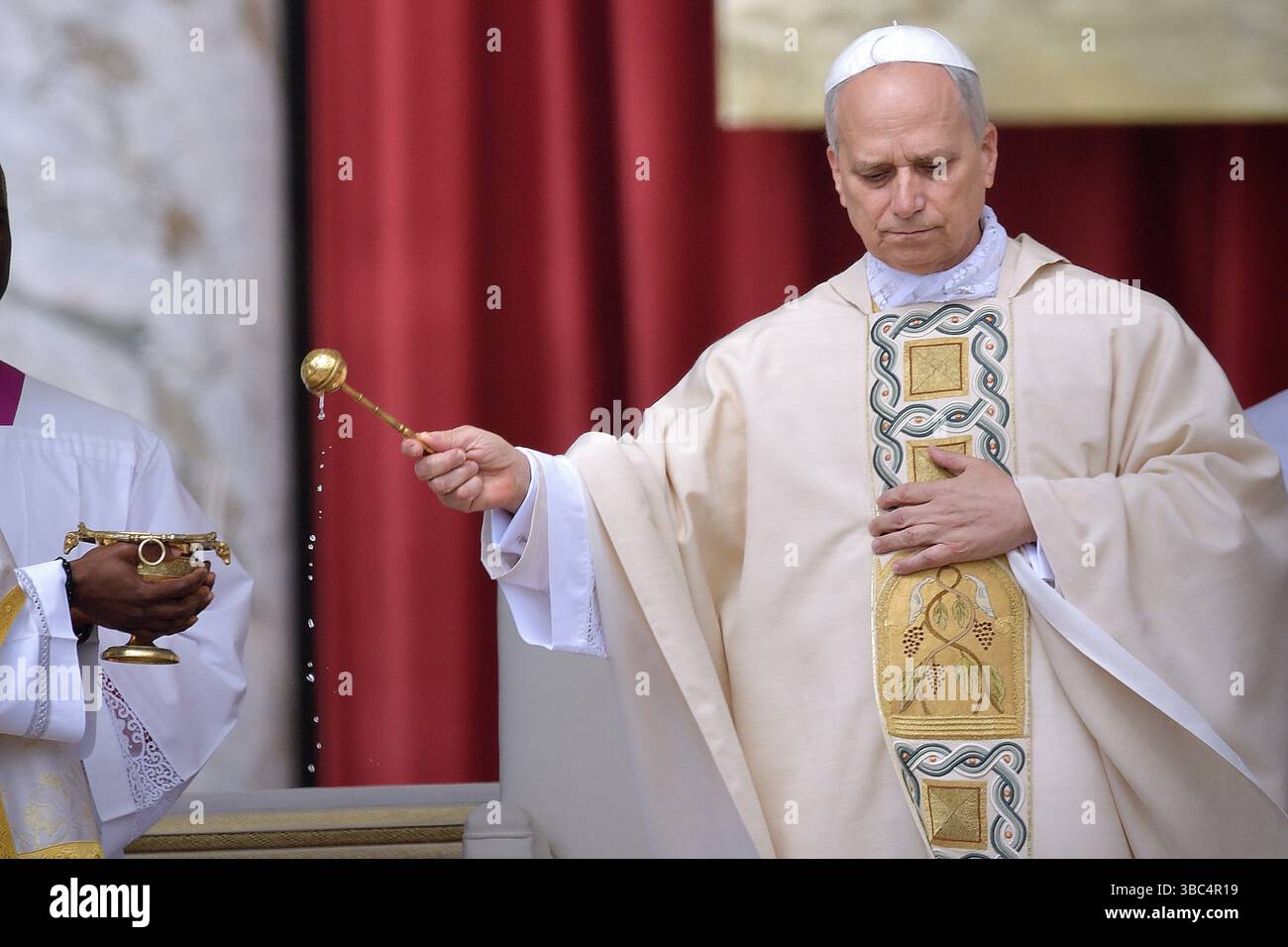 Pope Leo XIV during the Mass for the inauguration of his Pontificate, in St. Peter's Square, in ...