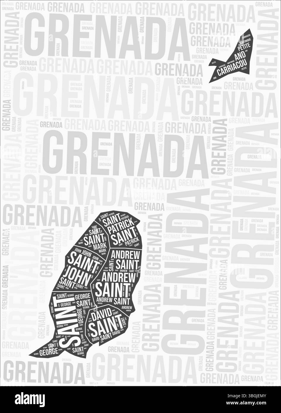 Mappa d'epoca di grenada Immagini Vettoriali Stock - Alamy