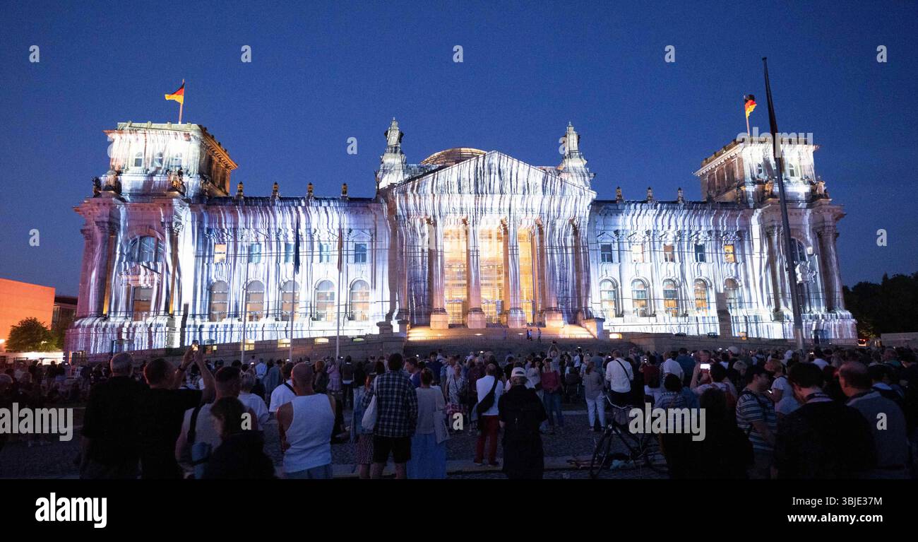 Berlin, Stadtbild, Reichstag, Bundestag, Jubiläums-Illumination der ...