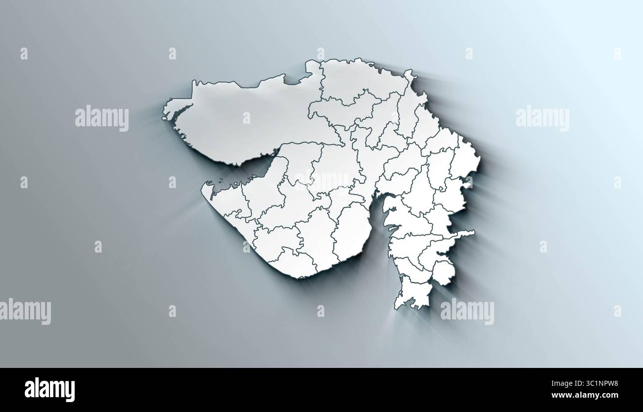 Mappa del gujarat degli stati indiani immagini e fotografie stock ad ...