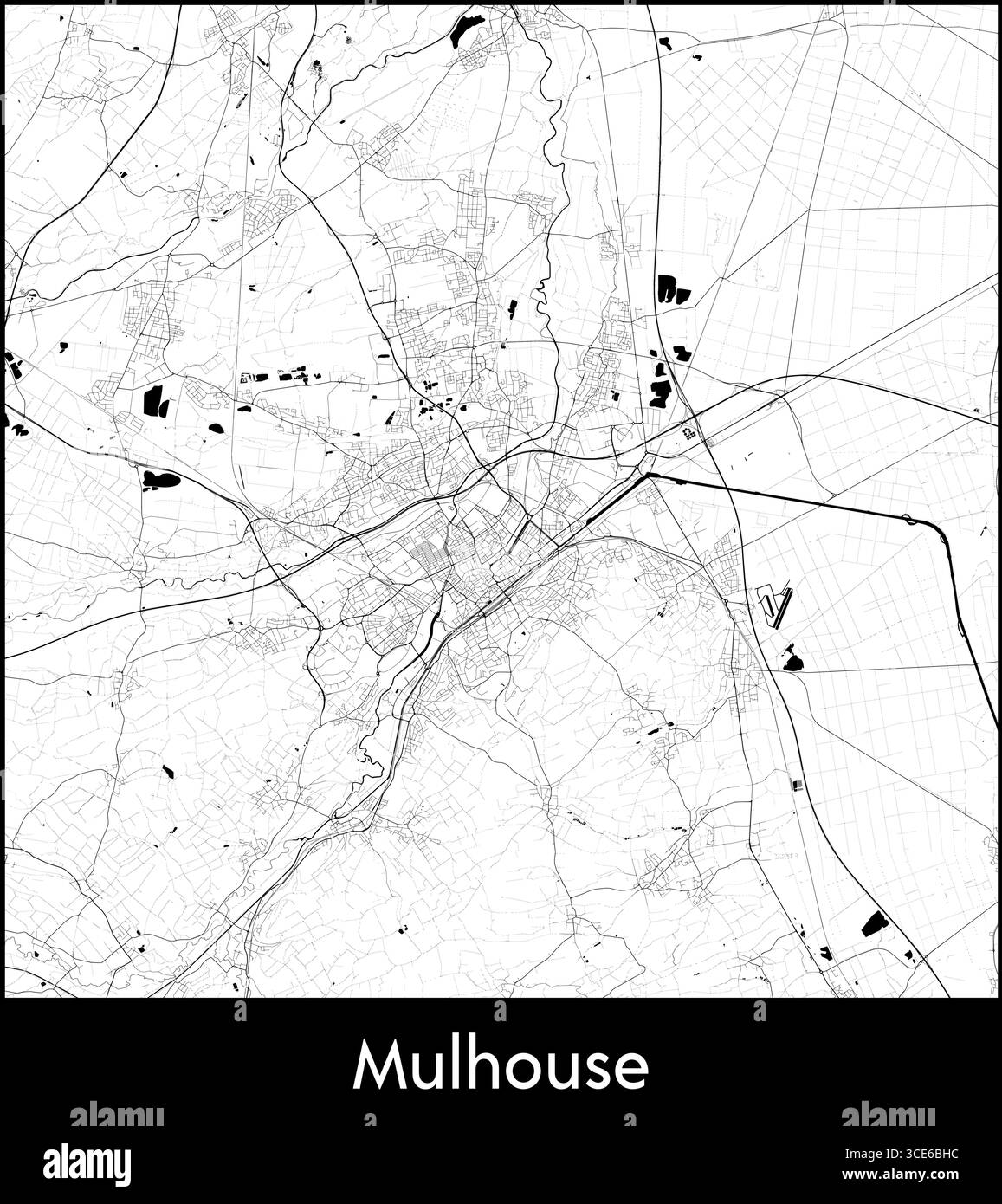 Mappa di mulhouse Foto e Immagini Stock in Bianco e Nero - Alamy