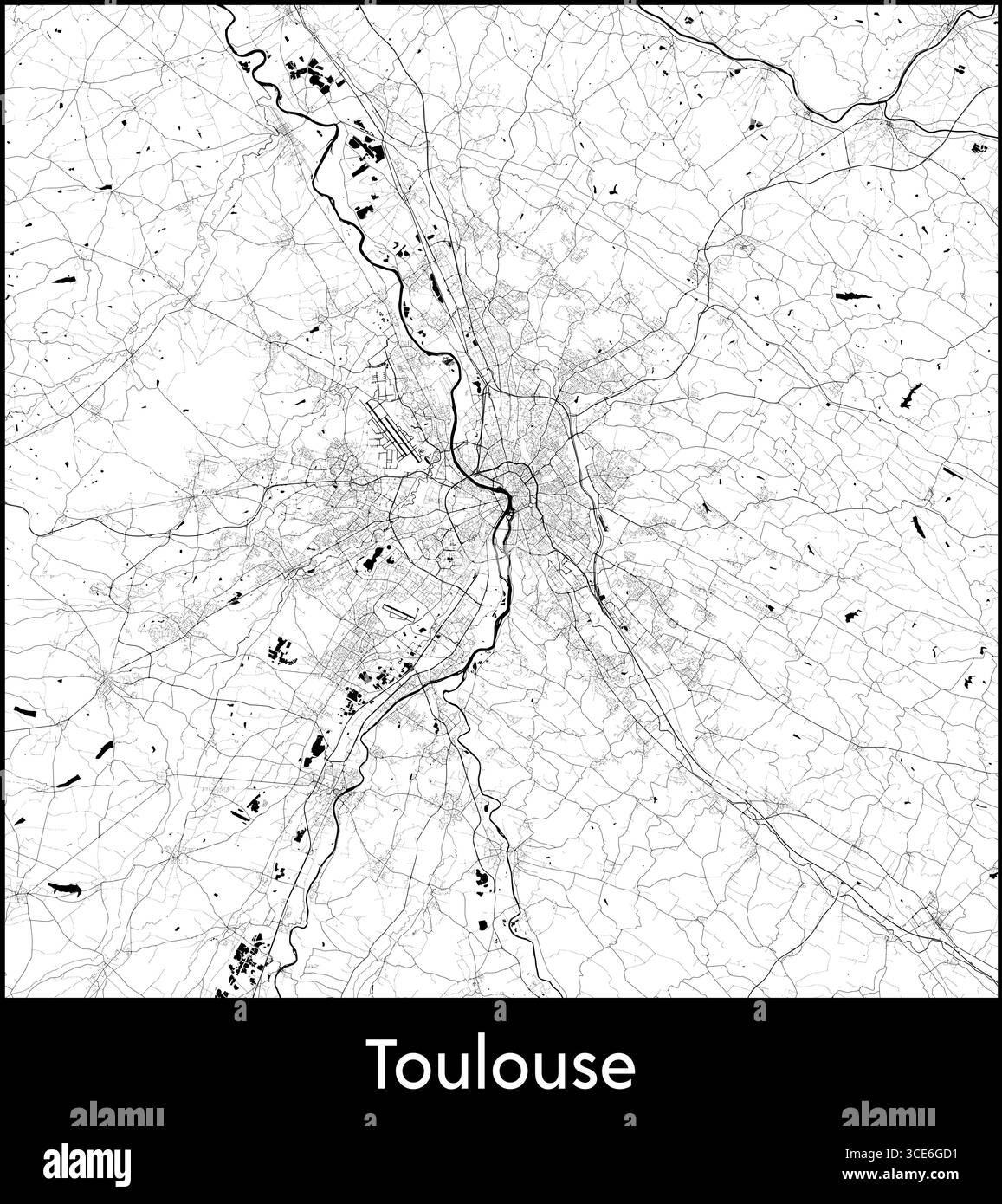 Mappa di tolosa Foto e Immagini Stock in Bianco e Nero - Alamy