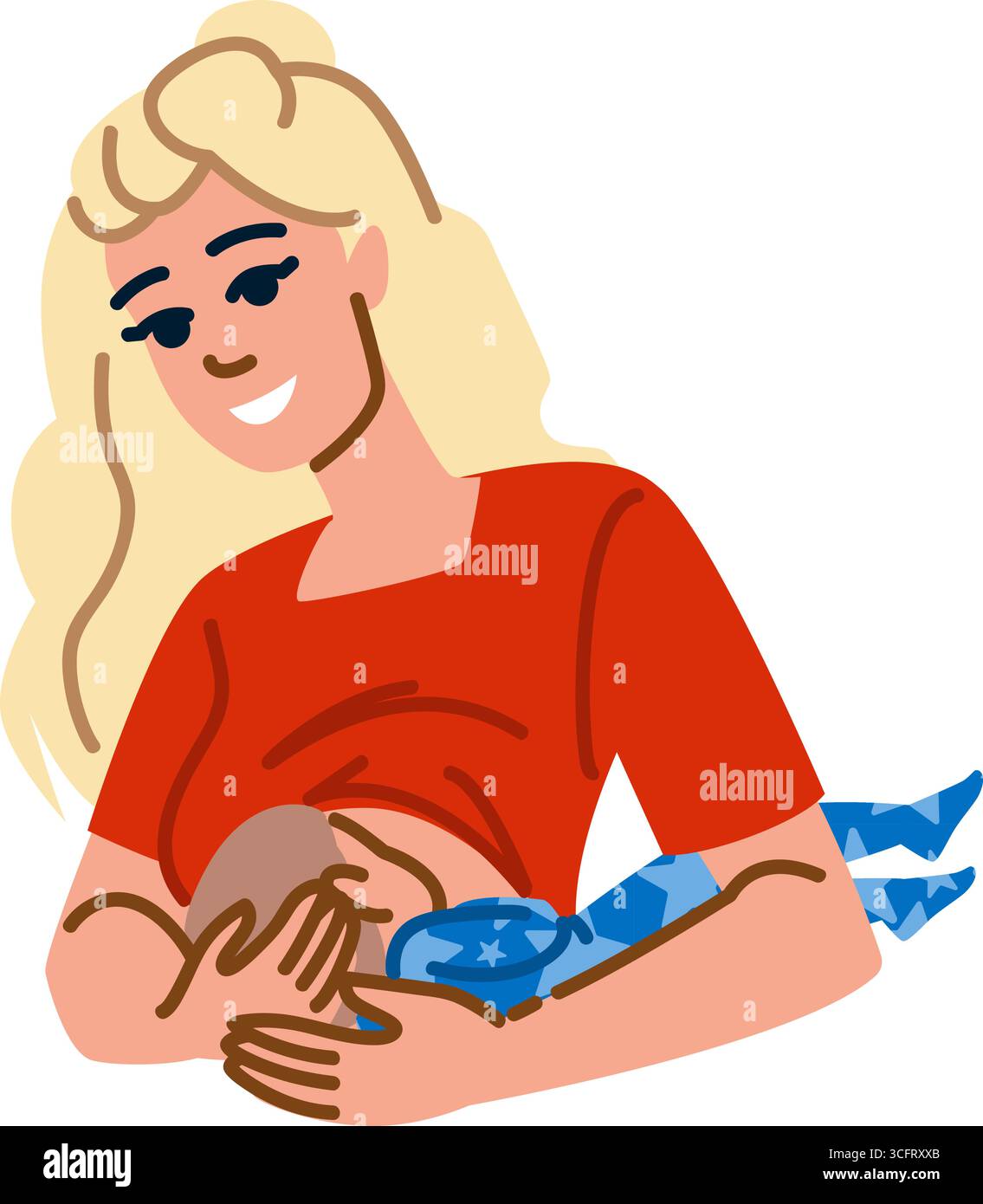 Una madre che allatta il suo bambino Immagini Vettoriali Stock - Alamy