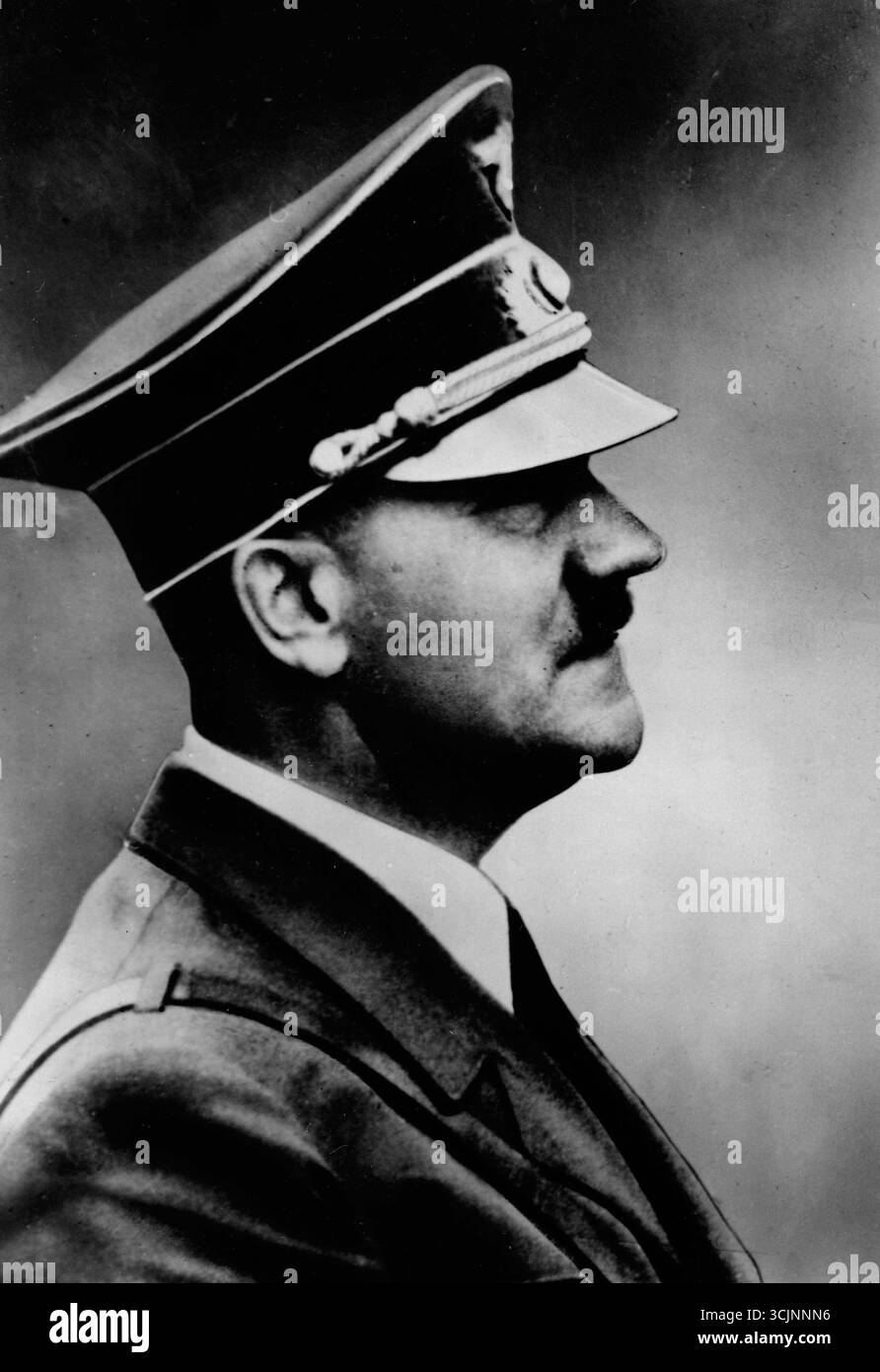 Bandiera nazista con svastica e ritratto di adolf hitler immagini e ...
