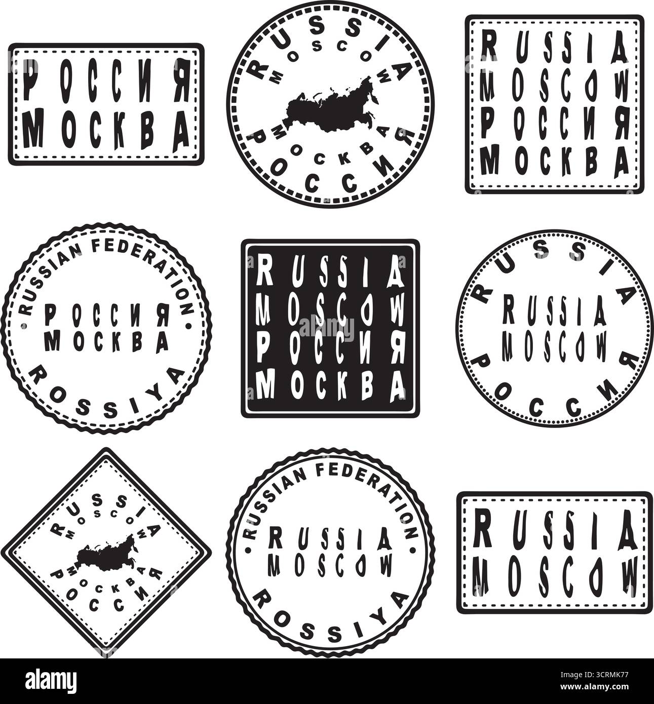 Mappa di mosca russia Immagini Vettoriali Stock - Alamy