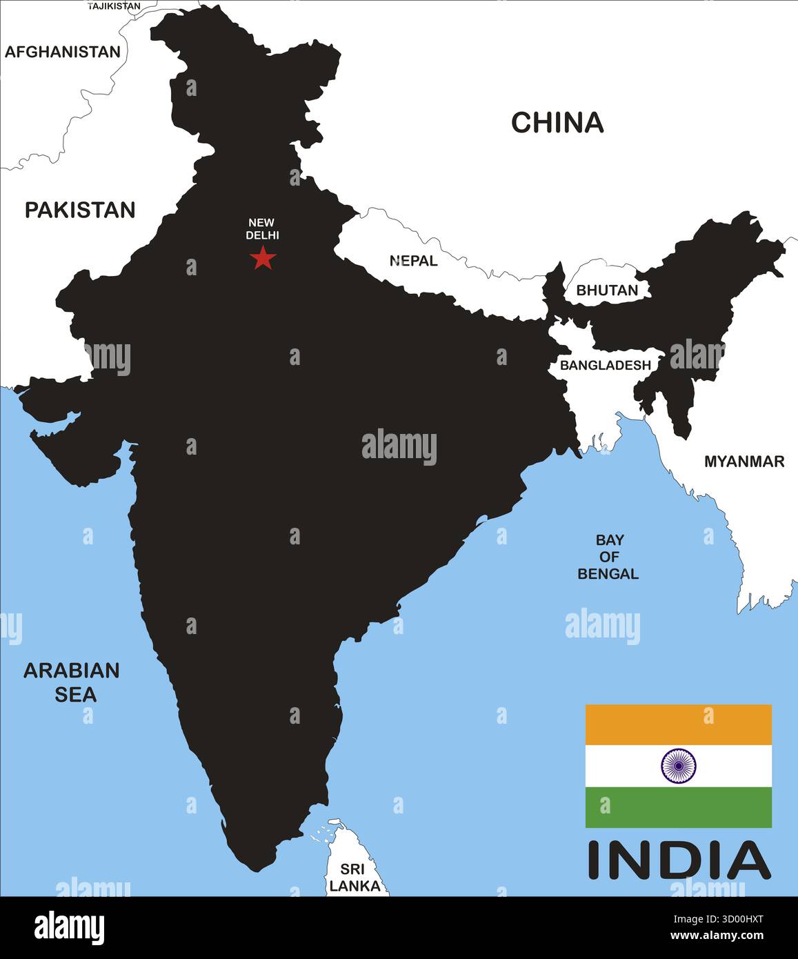 Mappa dell'india del nepal immagini e fotografie stock ad alta ...