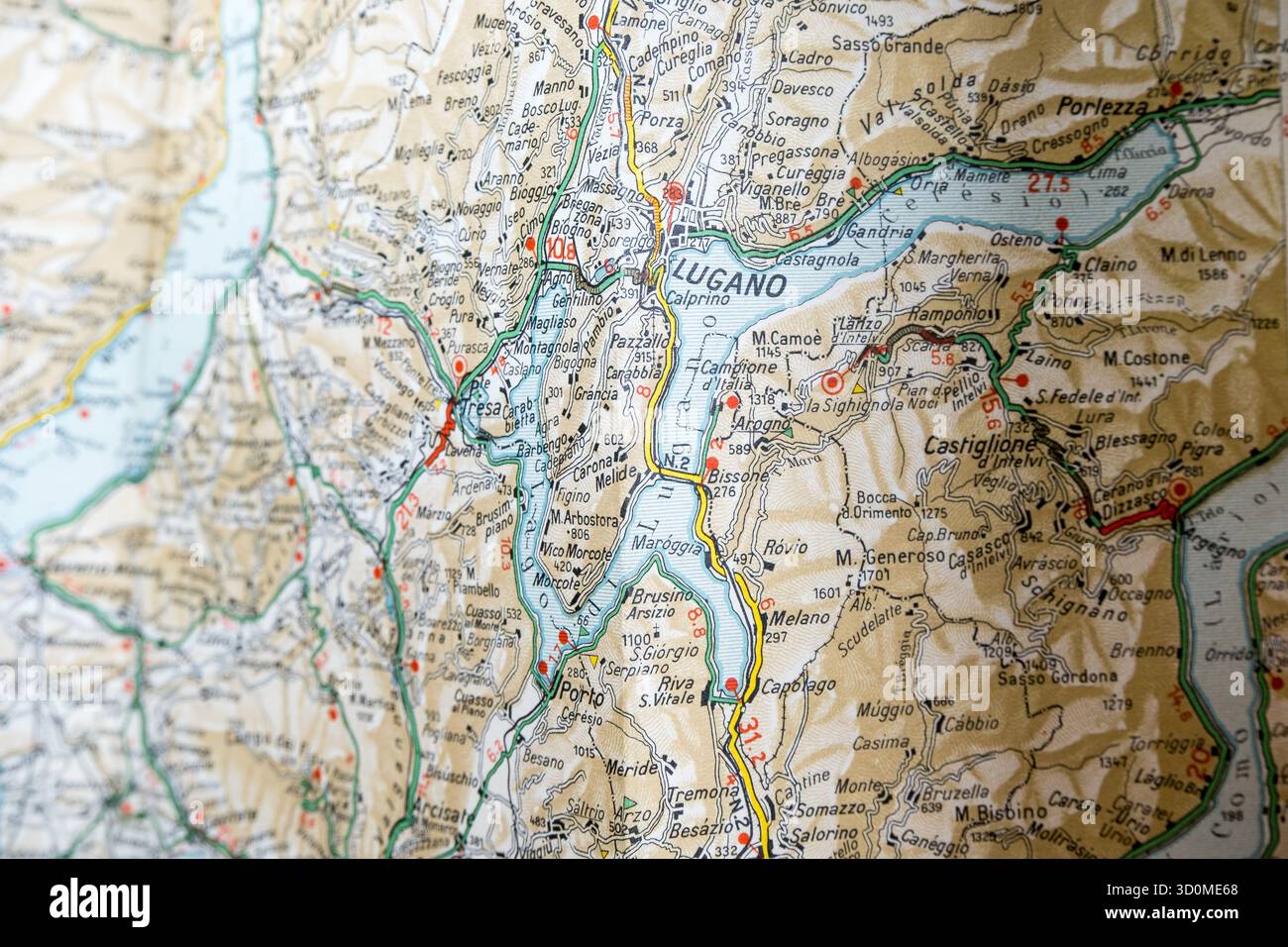 Mappa dell'area di lugano immagini e fotografie stock ad alta ...