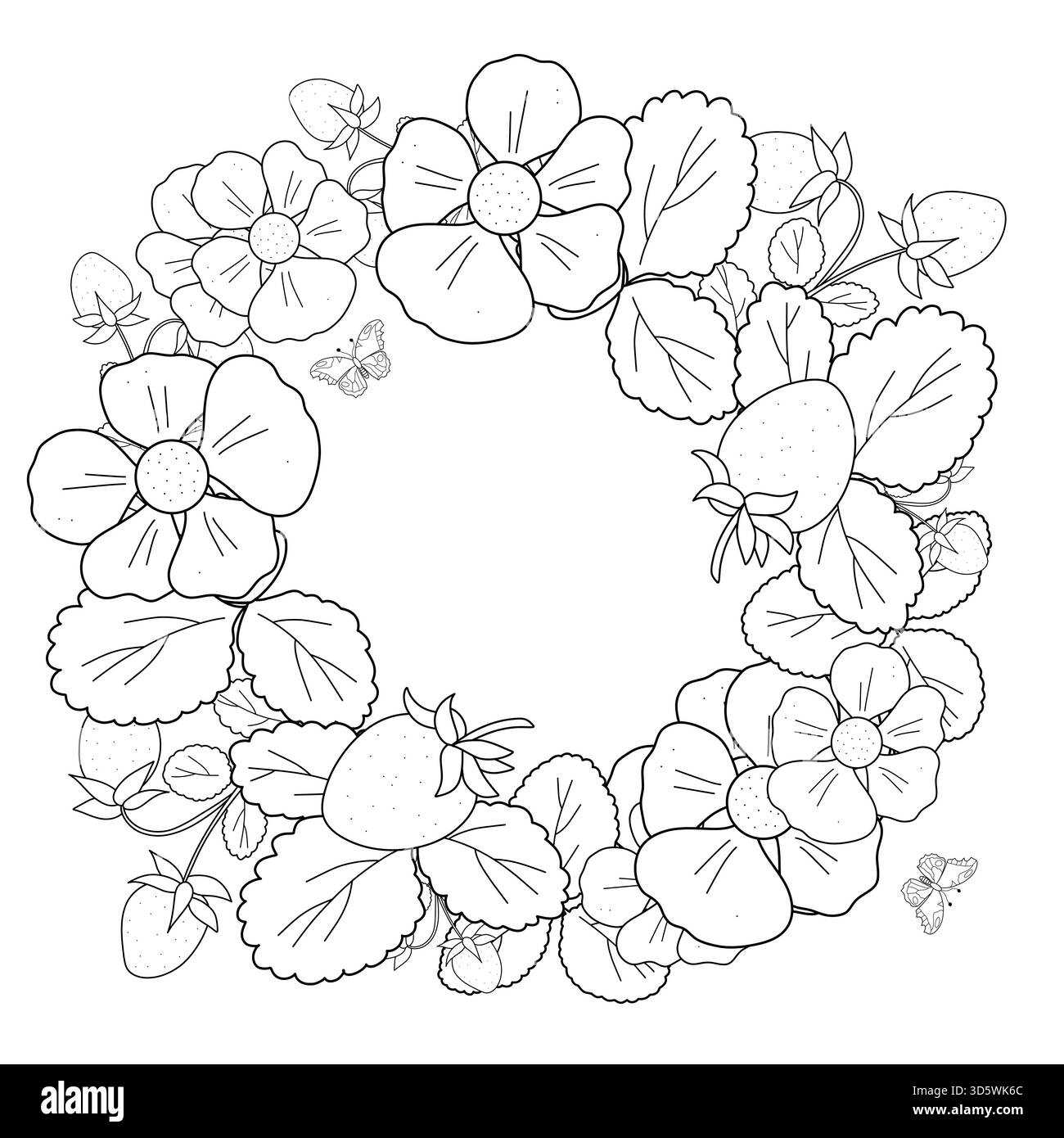 Disegni da colorare di fiori e farfalle immagini e fotografie stock ad ...