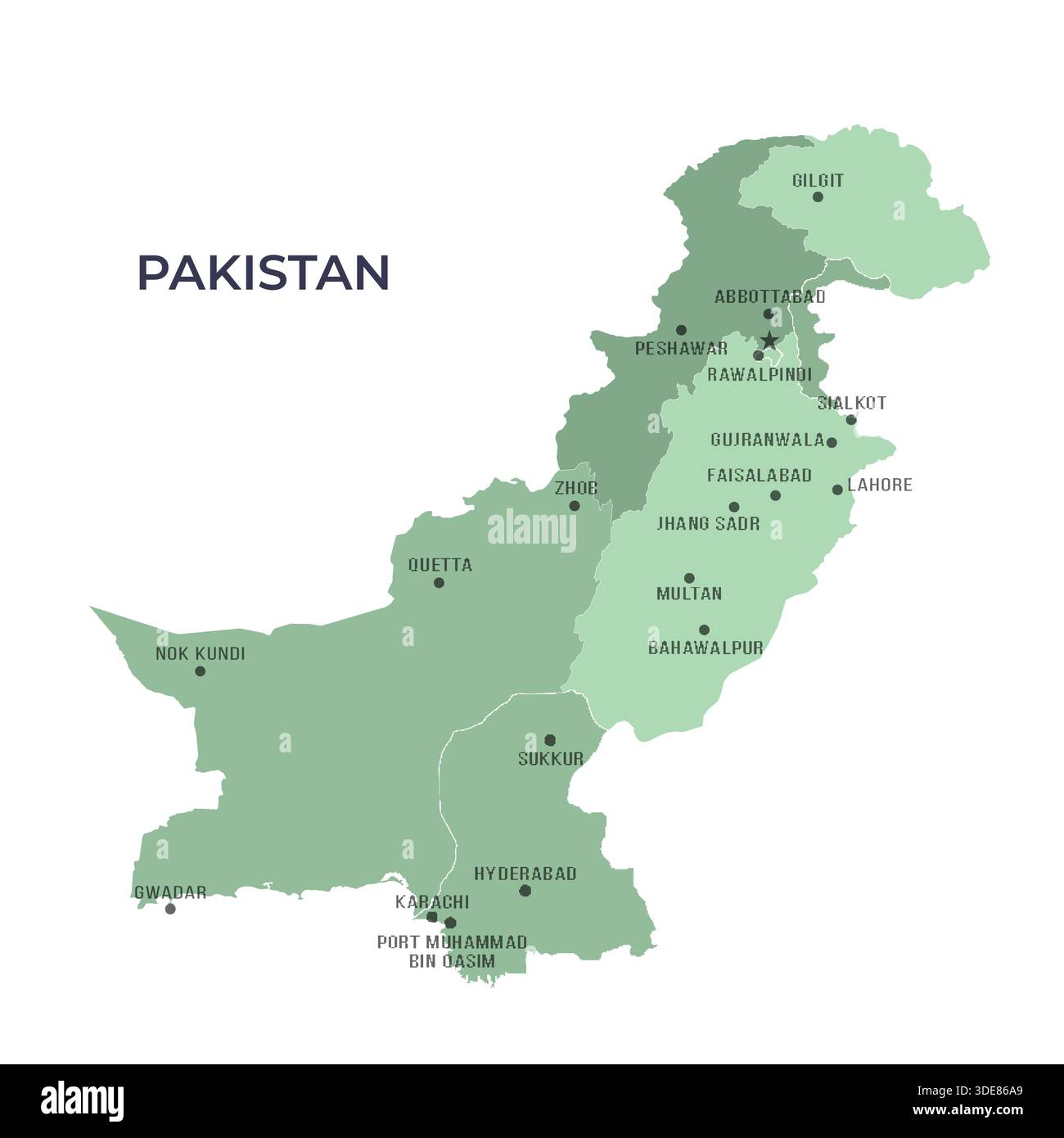 Mappa della regione del pakistan Immagini Vettoriali Stock - Alamy