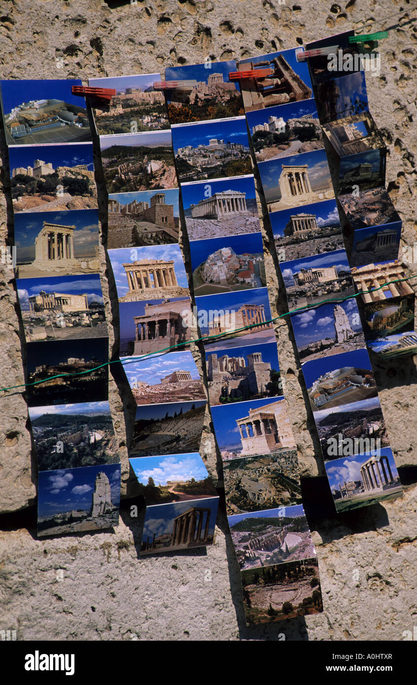 Grecia Acropoli di Atene il simbolo del turismo di souvenir cartoline ...