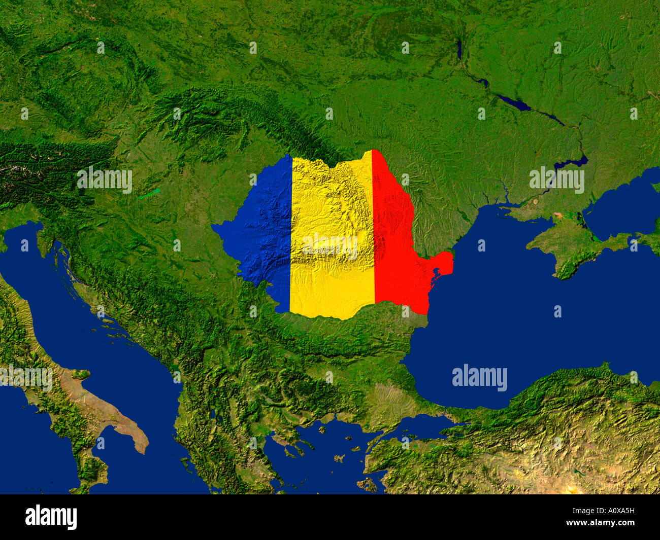 Romania map satellite geography immagini e fotografie stock ad alta ...